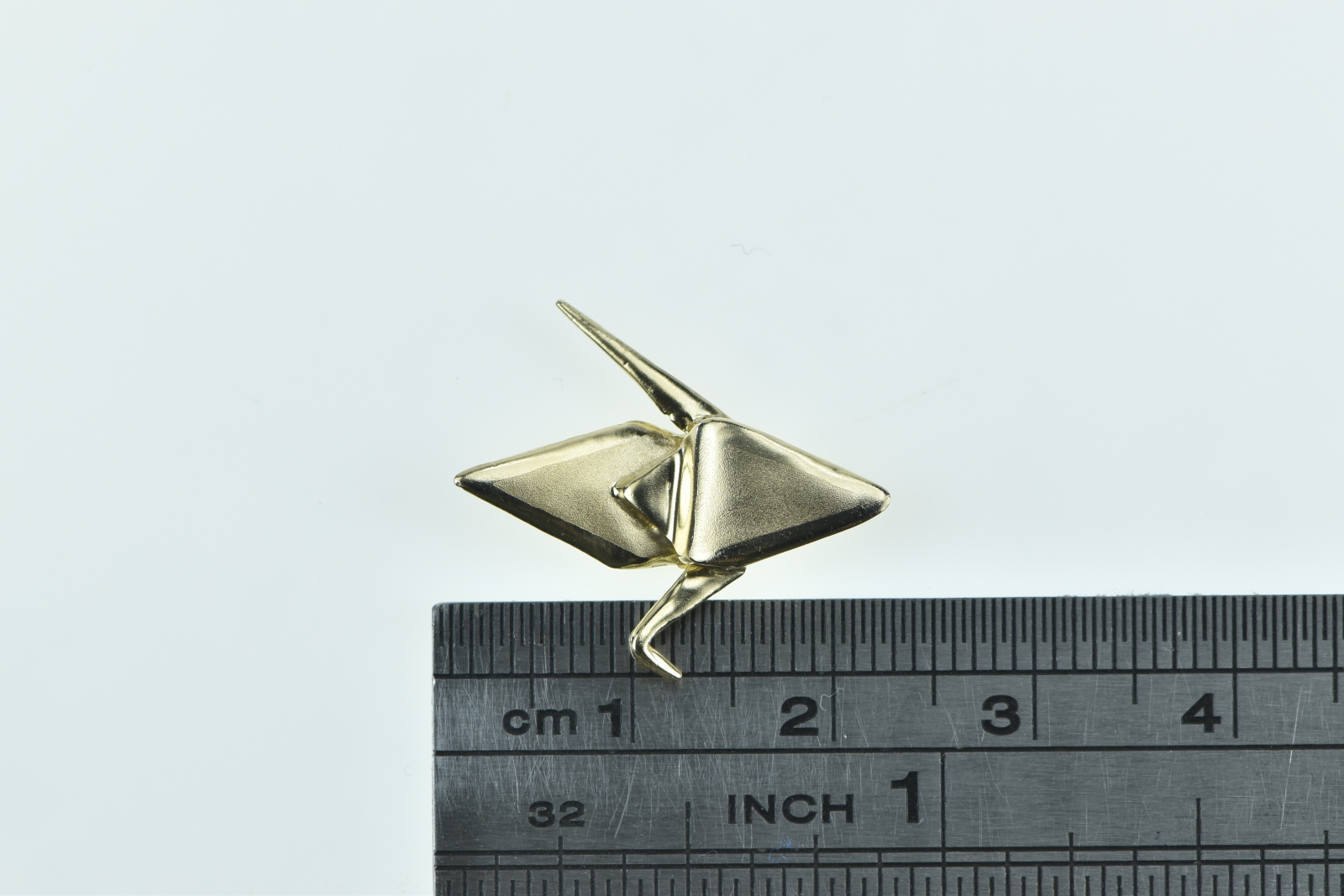 14K Crane Origami Japanese Paper Folding Bird Yellow Gold Charm/Pendant ...