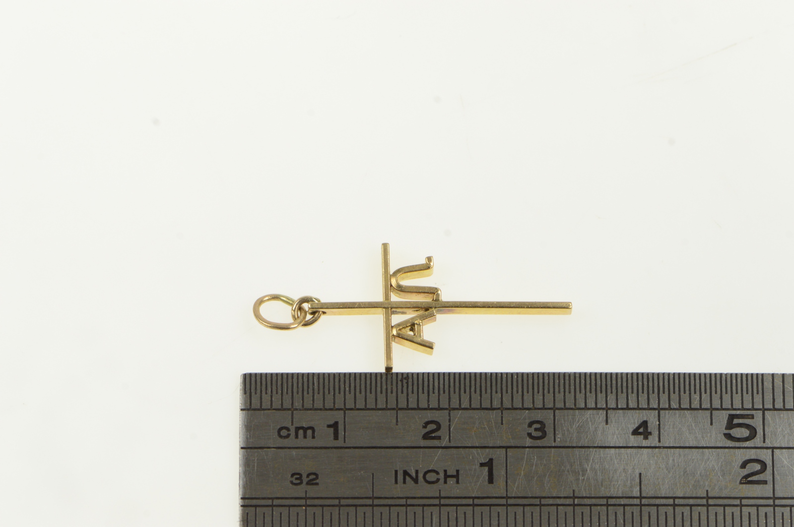 14K Cross Alpha Omega Greek Letter Christian Yellow Gold Charm/Pendant ...
