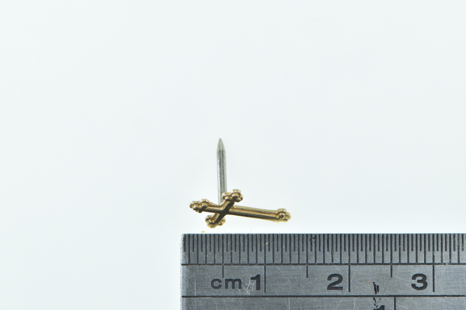 14K Cross Christian Faith Symbol Religious Lapel Yellow Gold Pin/Brooch ...