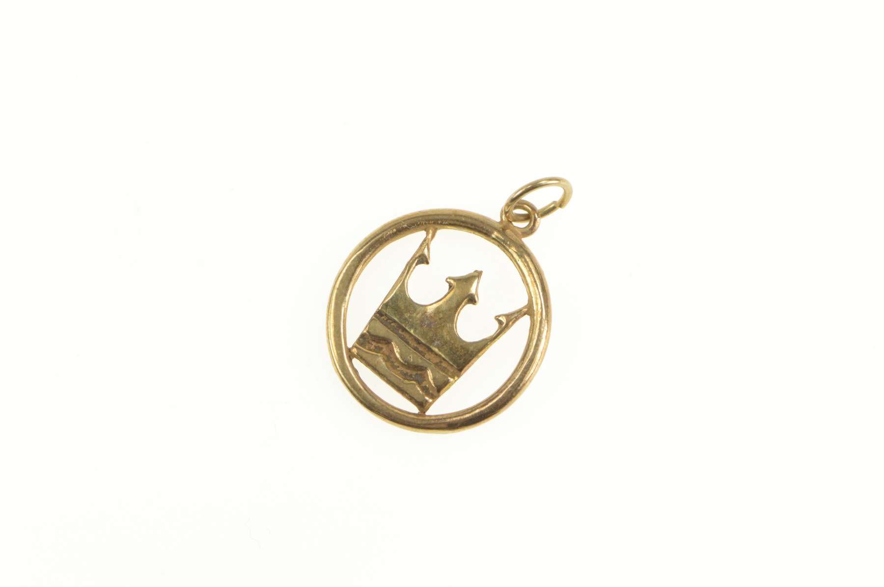 14K Crown Logo Symbol Royalty Queen King Yellow Gold Charm/Pendant ...
