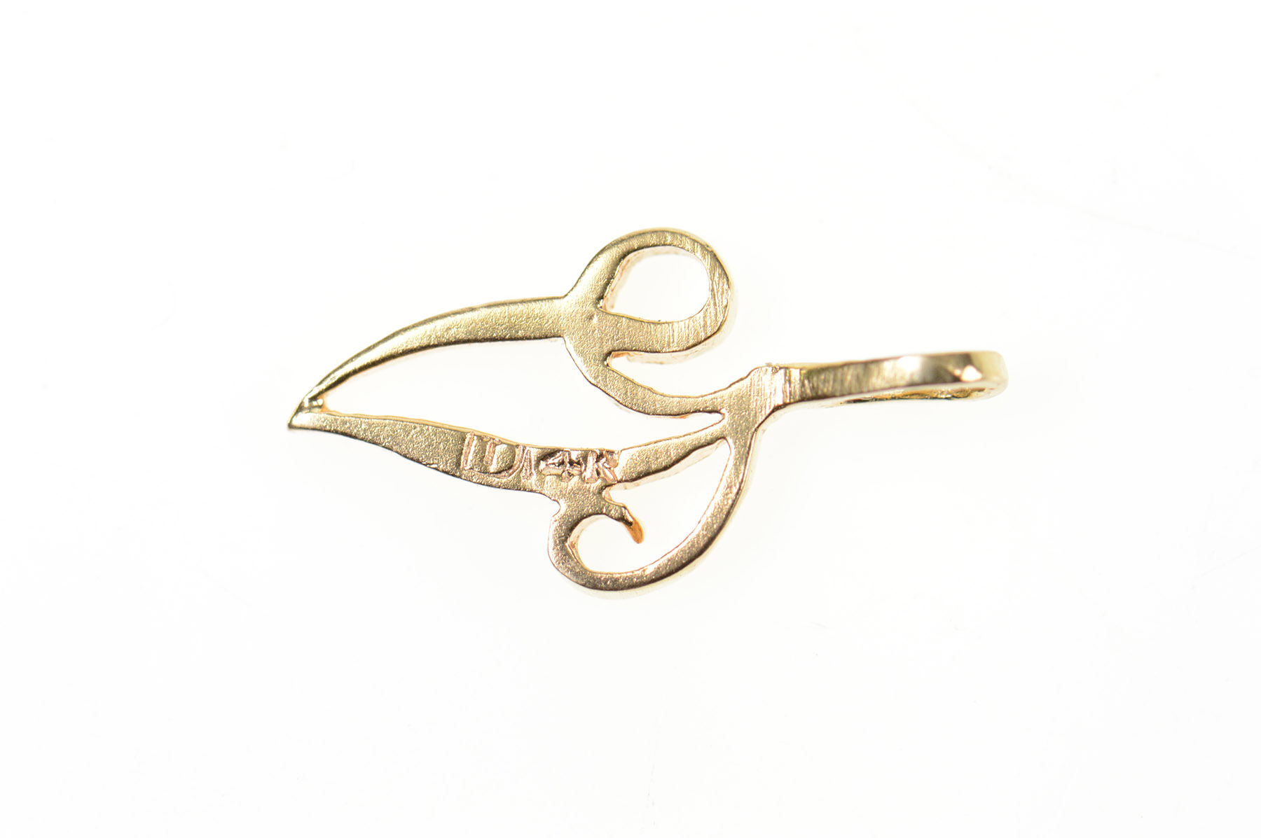 14K Cursive Letter V Monogram Initial Name Yellow Gold Charm/Pendant ...