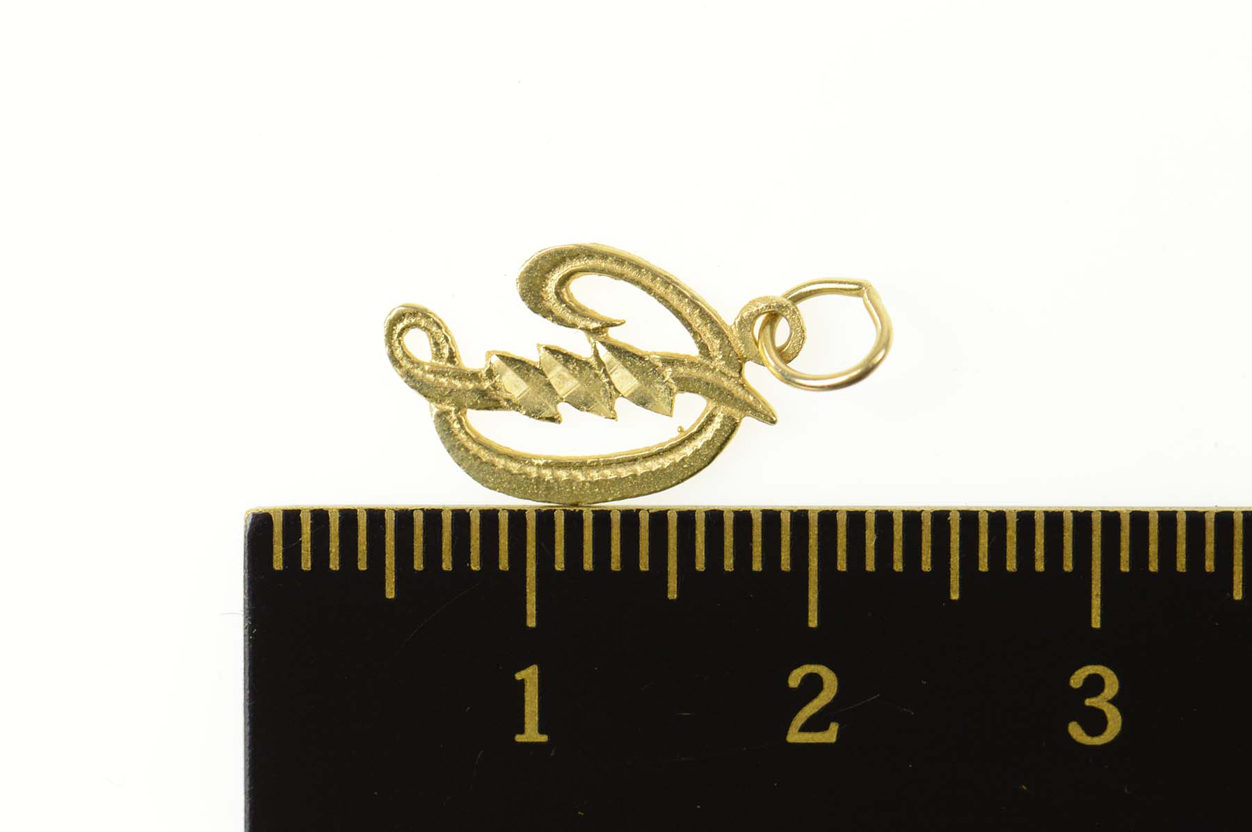14K D Cursive Letter Initial Monogram Name Yellow Gold Charm/Pendant ...