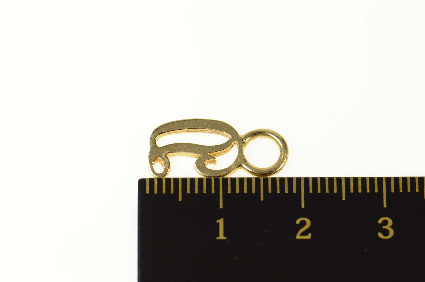 14K D Cursive Monogram Letter Initial Name Yellow Gold Charm/Pendant ...