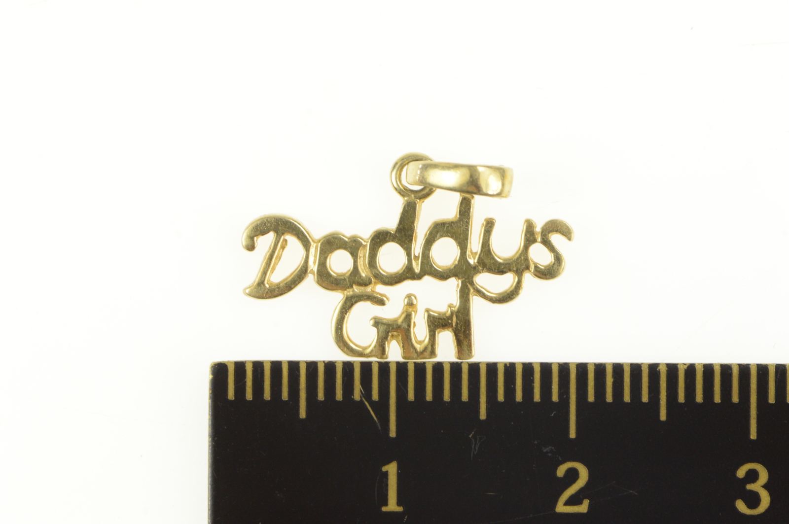 14K Daddys Girl Word Cut Out Father's Day Yellow Gold Charm/Pendant ...