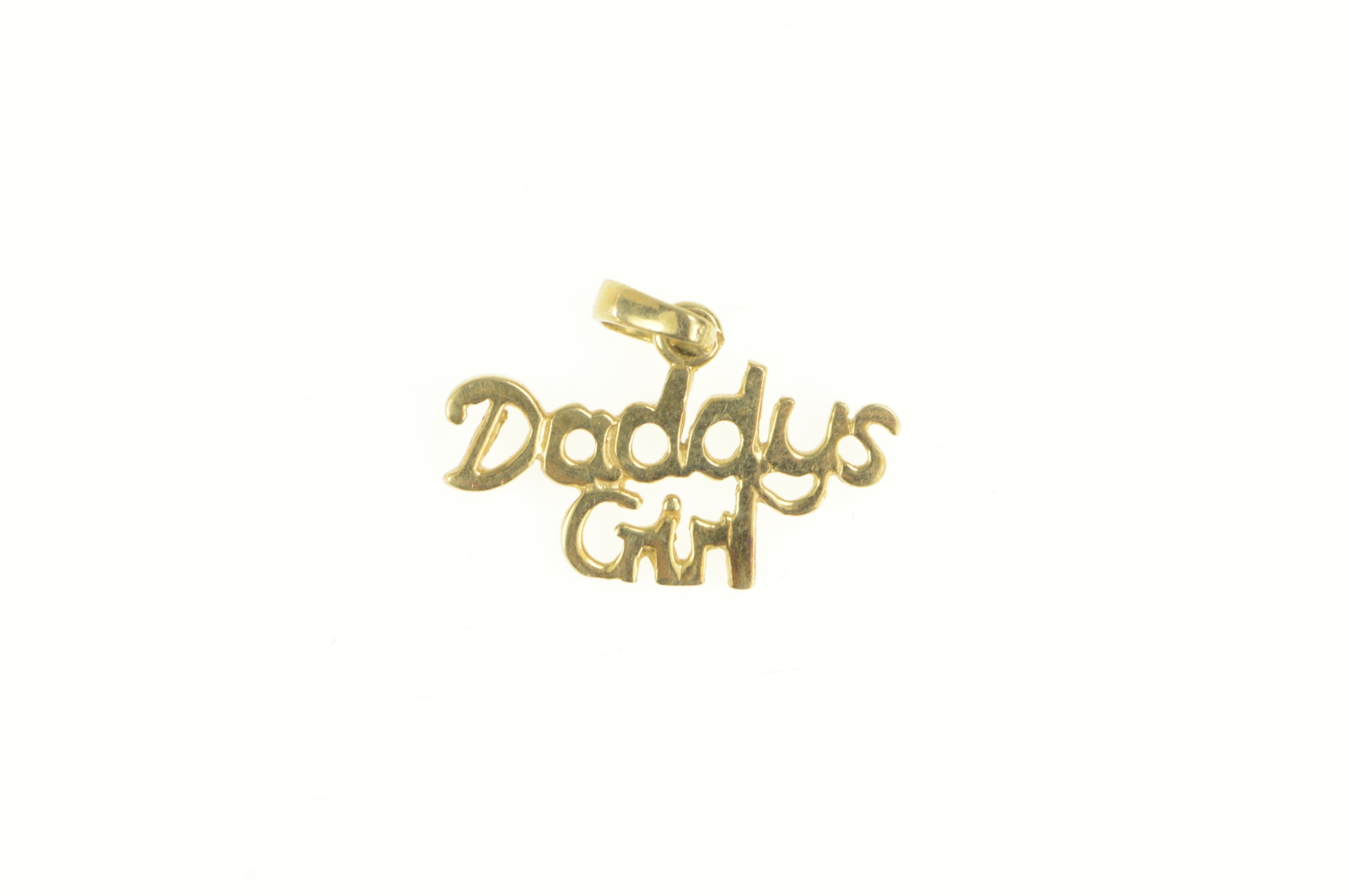 14K Daddys Girl Word Cut Out Father's Day Yellow Gold Charm/Pendant ...