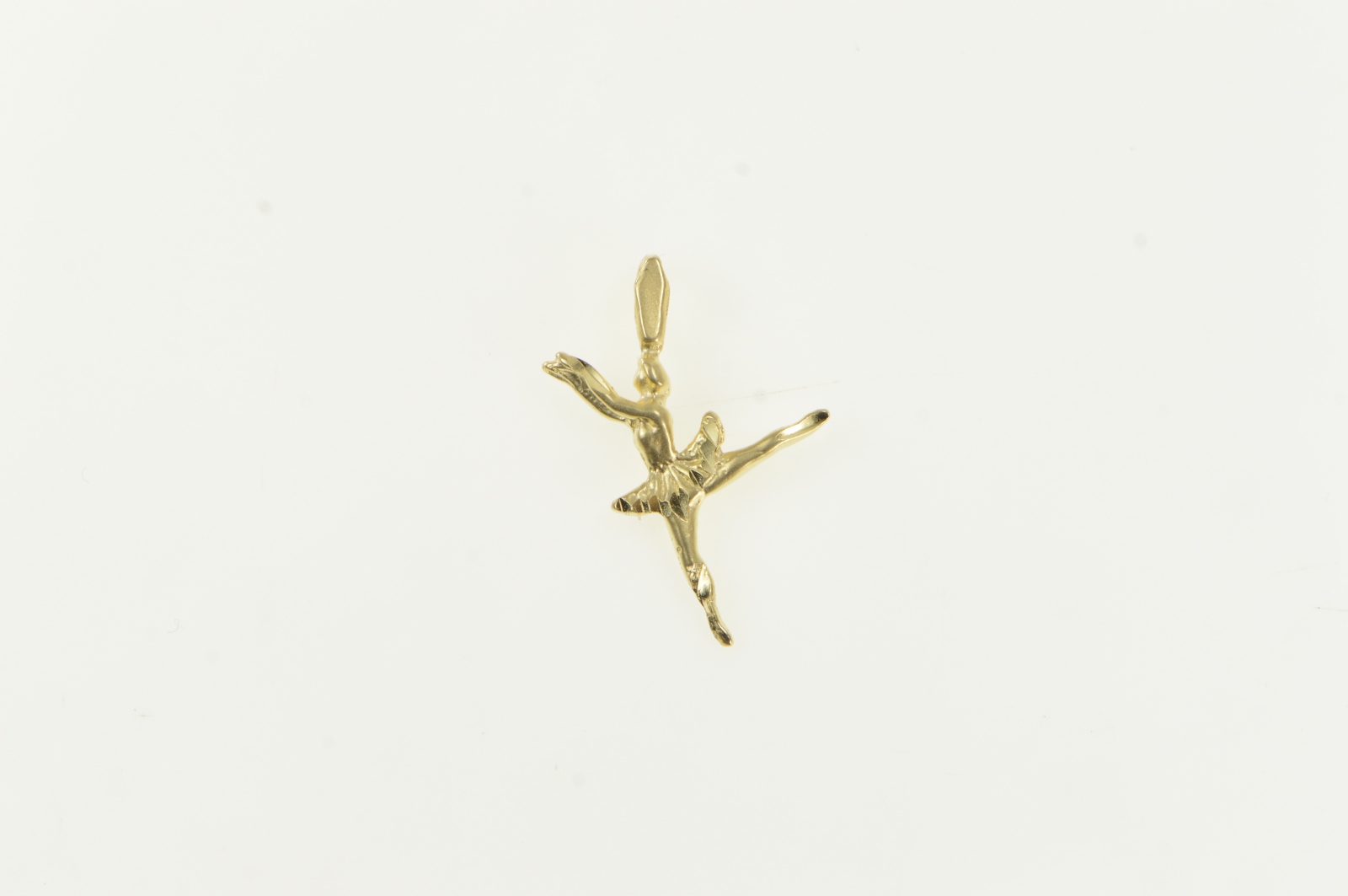 14K Diamond Cut Ballerina Ballet Dancer Tutu Yellow Gold Charm/Pendant ...