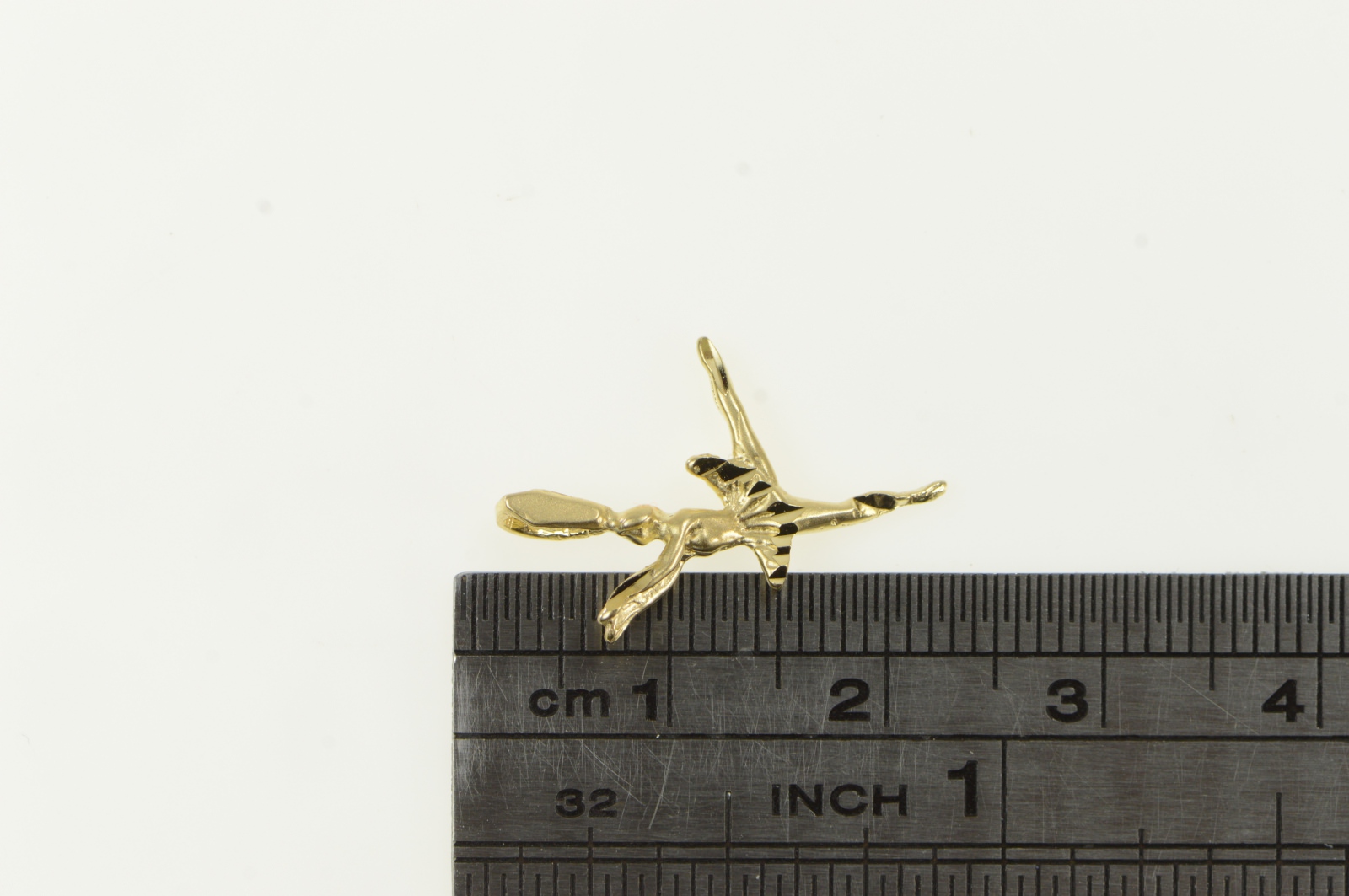 14K Diamond Cut Ballerina Ballet Dancer Tutu Yellow Gold Charm/Pendant ...