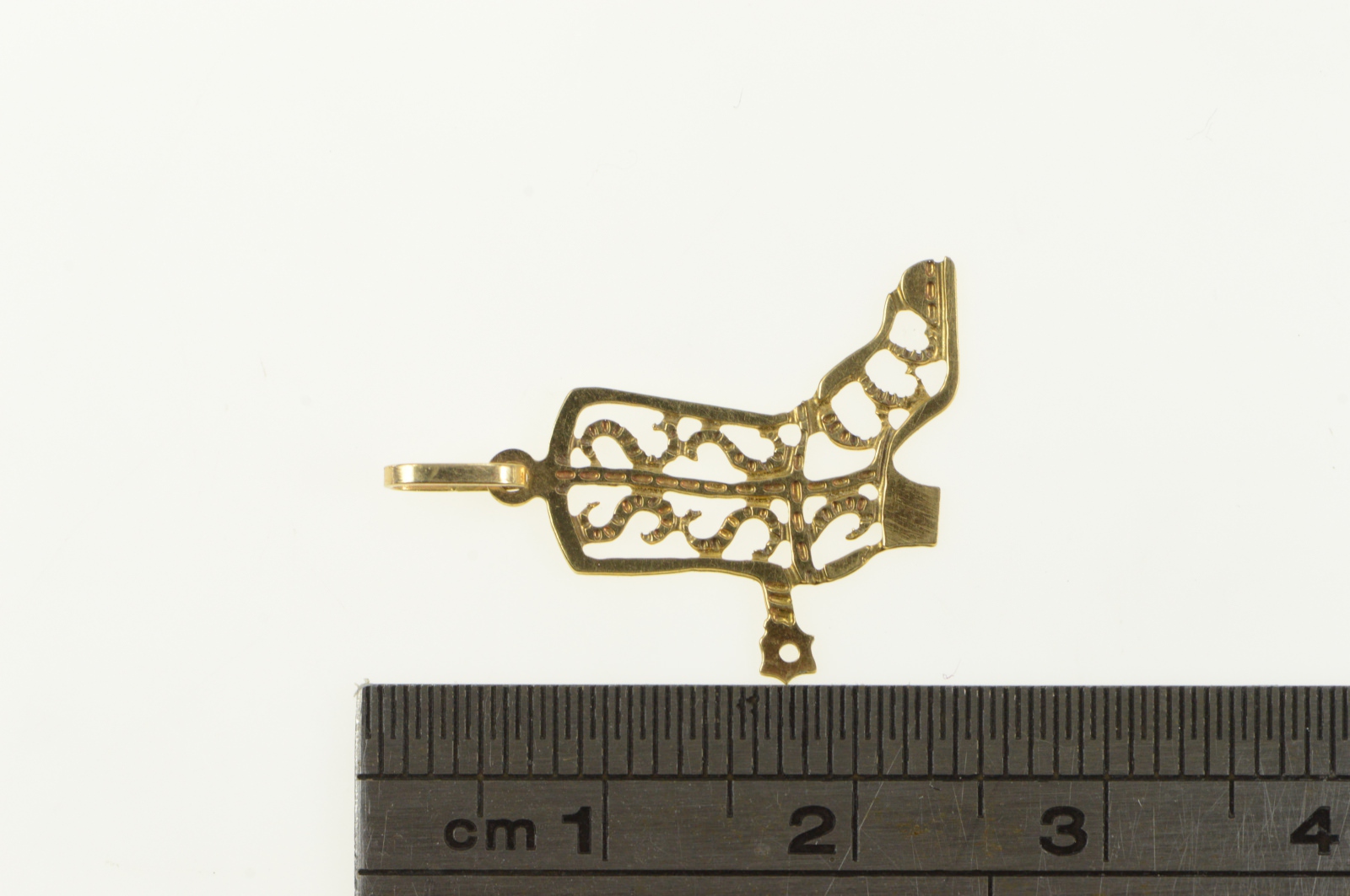 14K Diamond Cut Filigree Cowboy Boot Spur Yellow Gold Charm/Pendant ...
