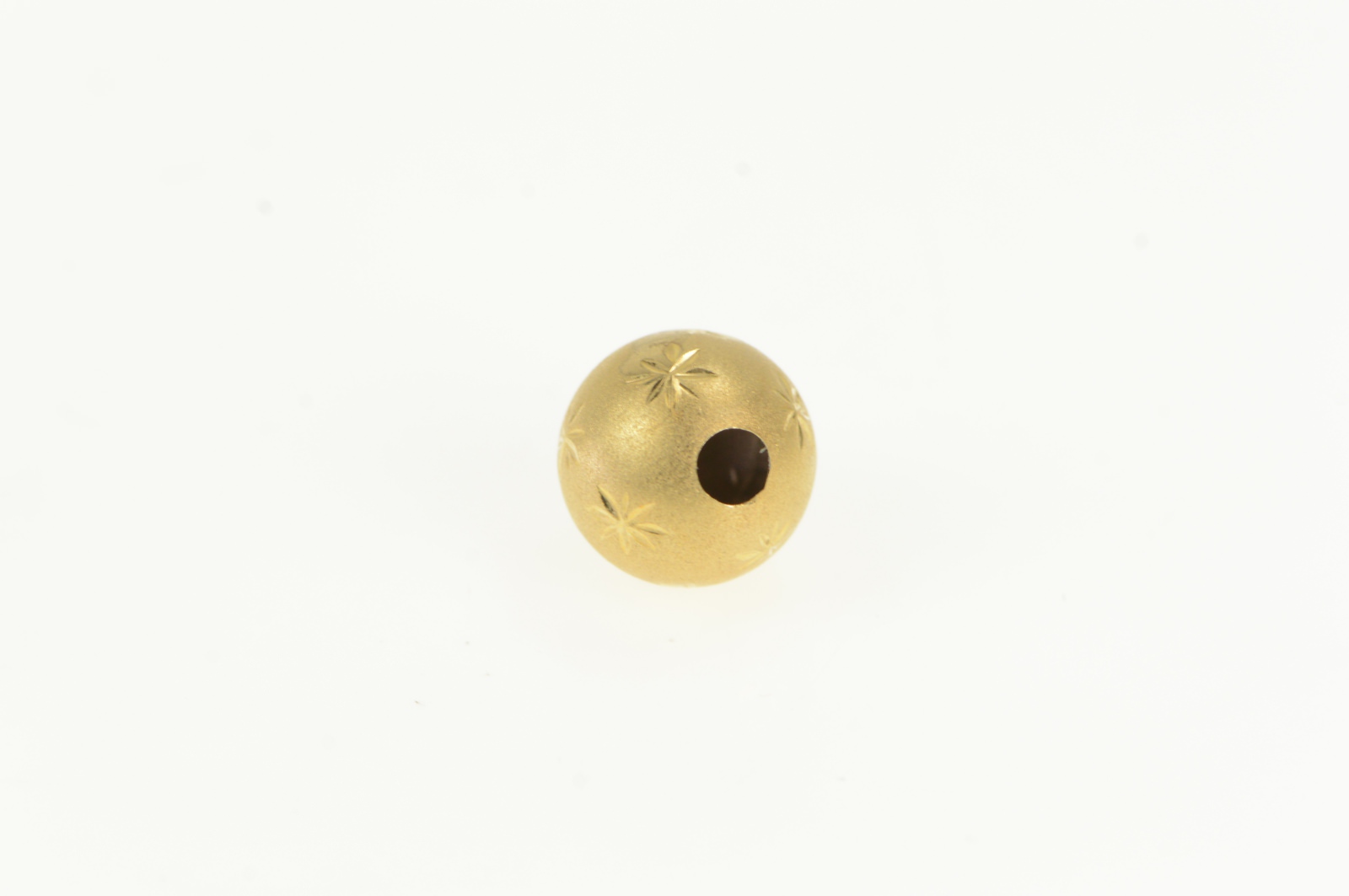 14K Diamond Cut Flower Ball Bead Sphere Yellow Gold Charm/Pendant ...