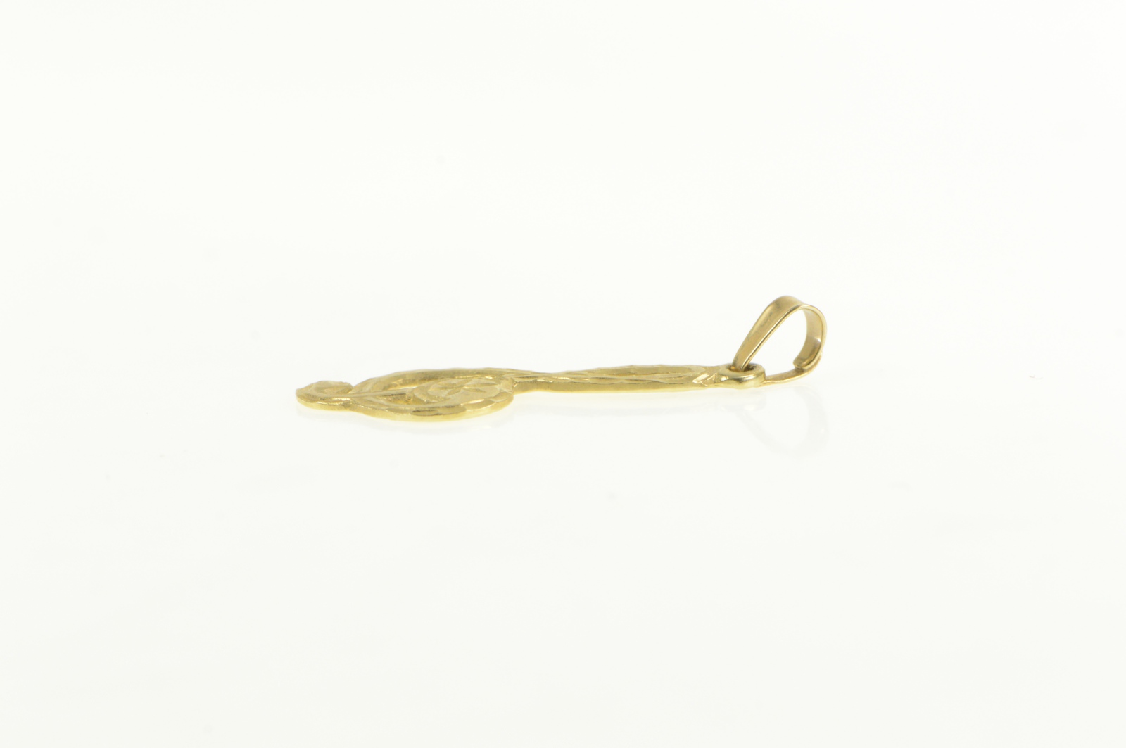 14K Diamond Cut Treble Clef Music Symbol Yellow Gold Charm/Pendant ...