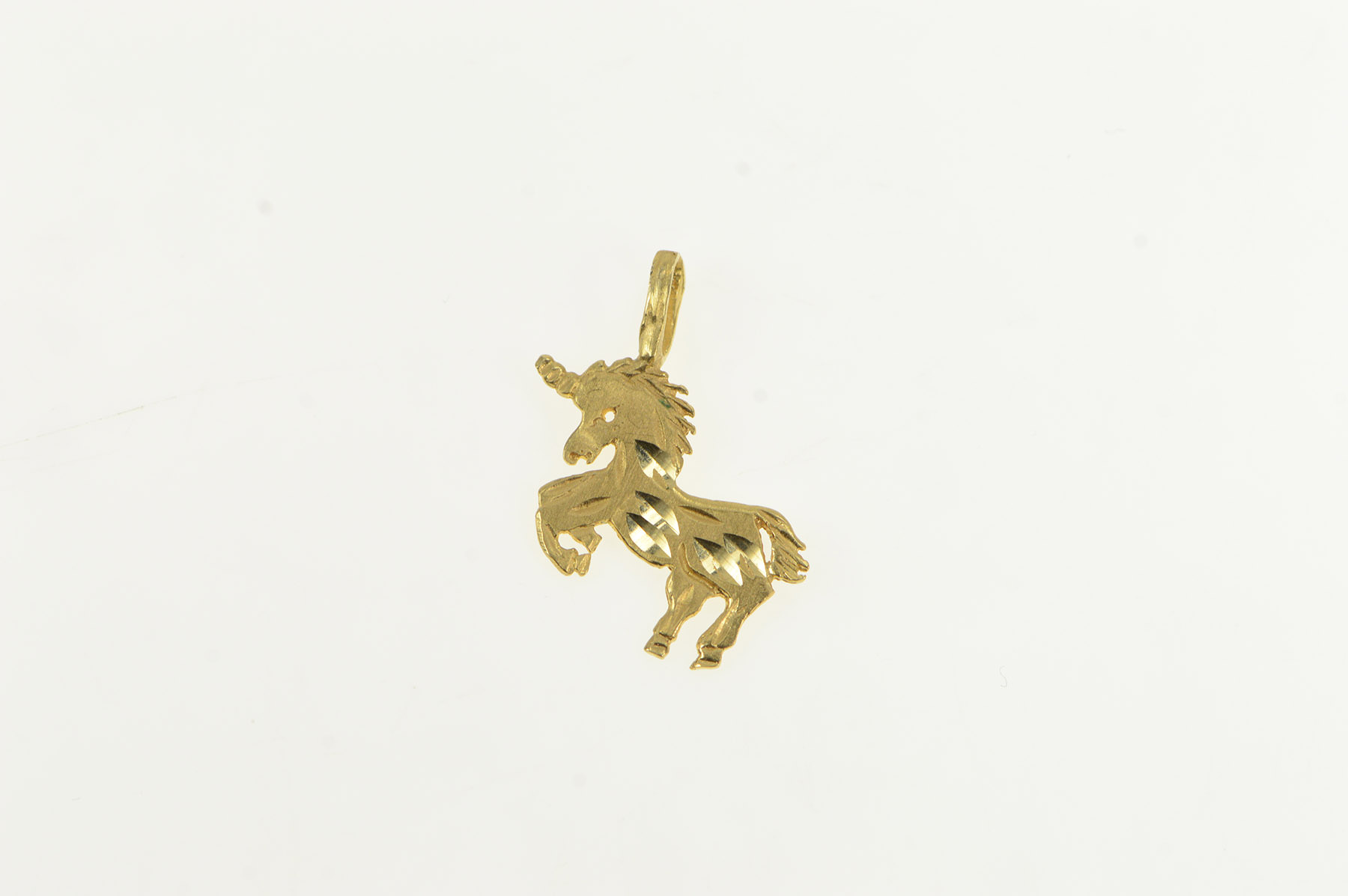 14K Diamond Cut Unicorn Unique Symbol Yellow Gold Charm/Pendant ...