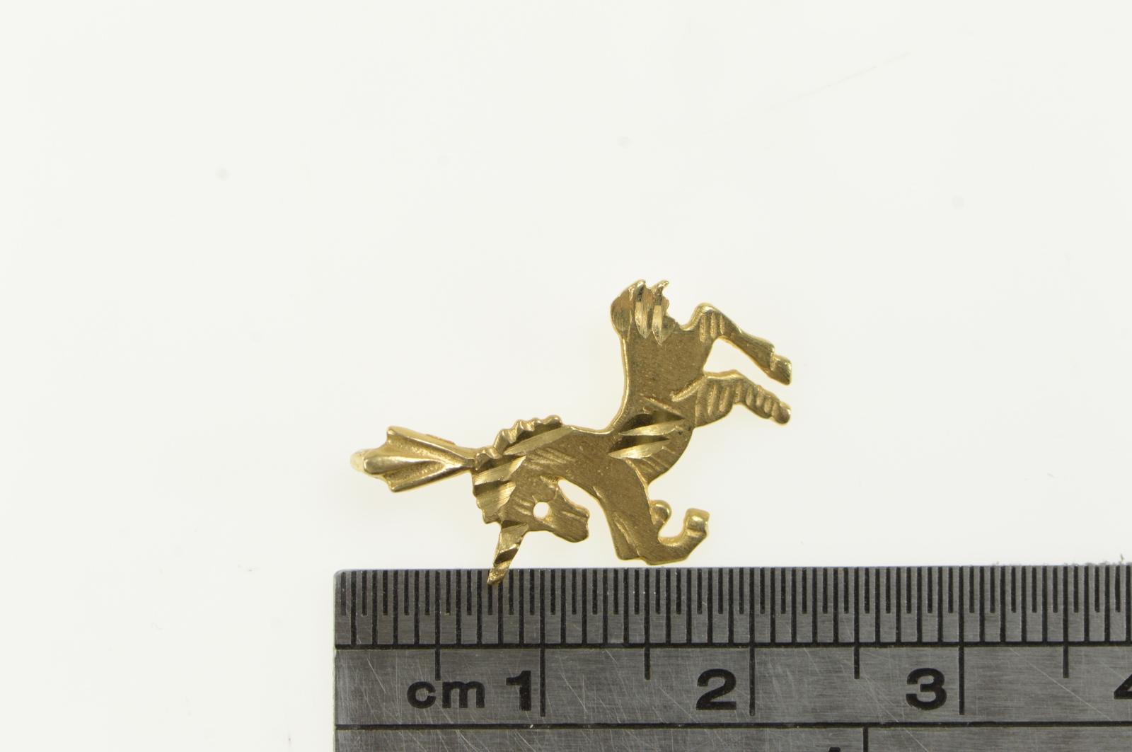 14K Diamond Cut Unicorn Unique Symbol Yellow Gold Charm/Pendant ...
