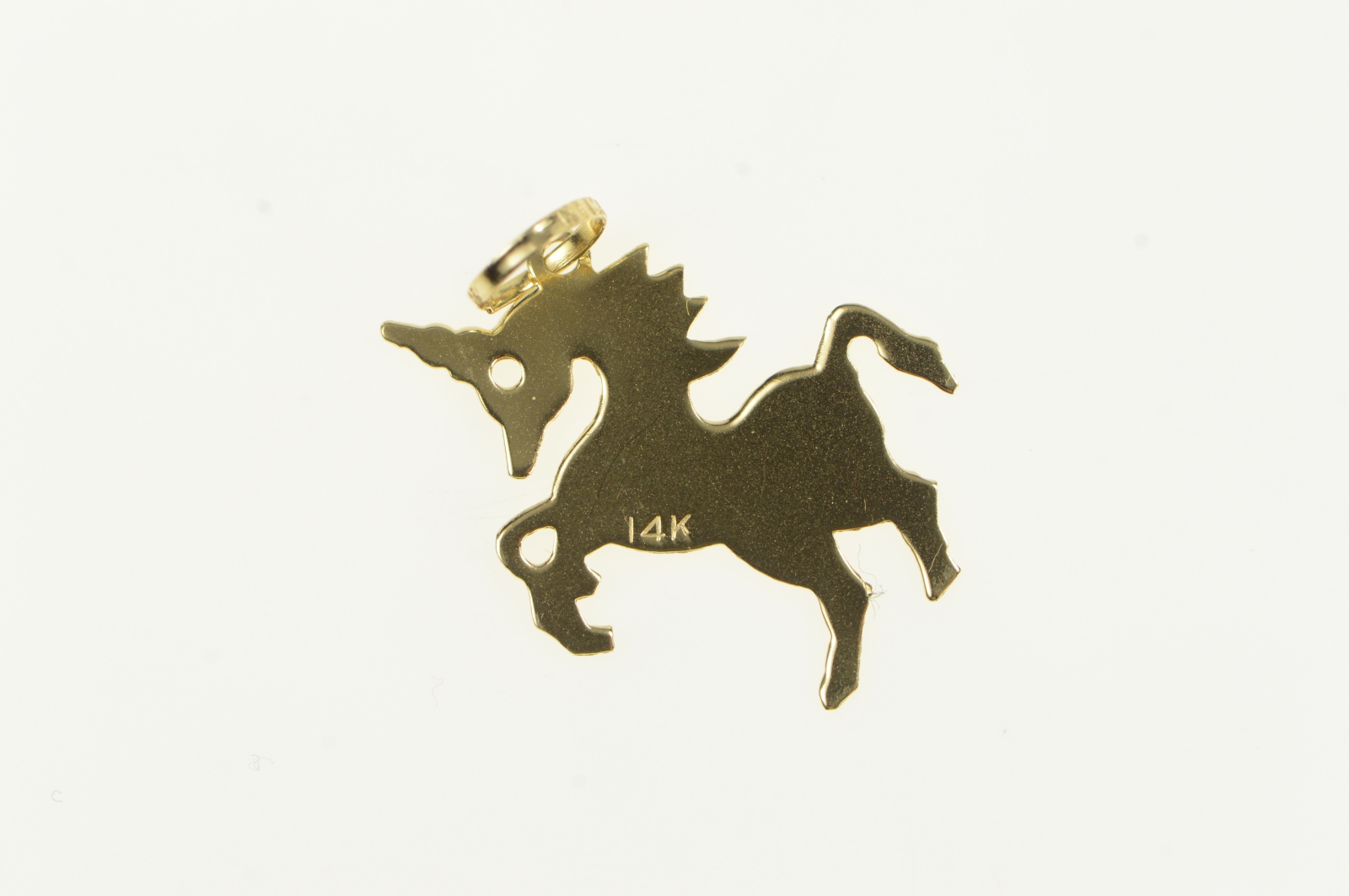 14K Diamond Cut Unicorn Unique Symbol Yellow Gold Charm/Pendant ...