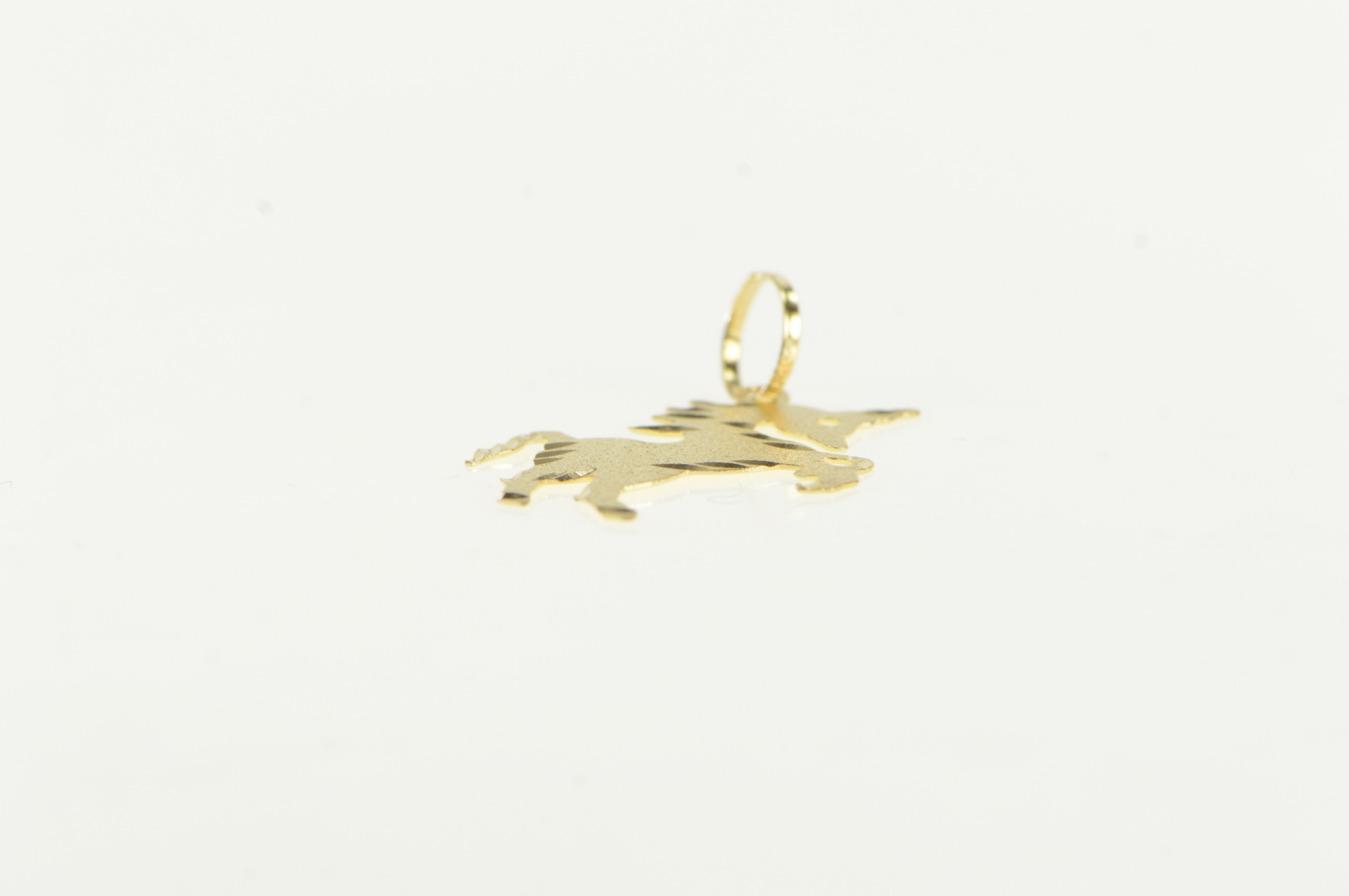 14K Diamond Cut Unicorn Unique Symbol Yellow Gold Charm/Pendant ...