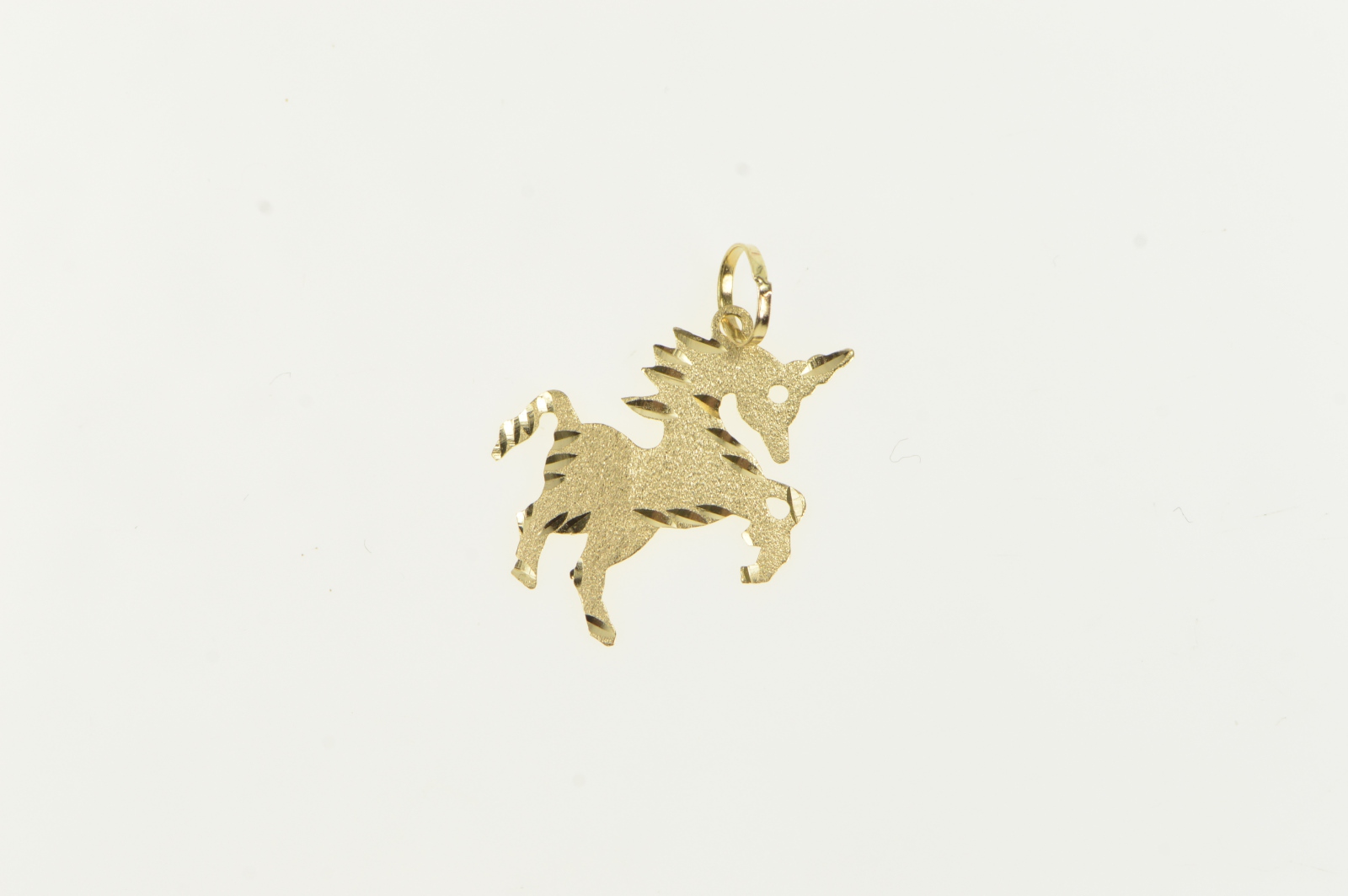 14K Diamond Cut Unicorn Unique Symbol Yellow Gold Charm/Pendant ...
