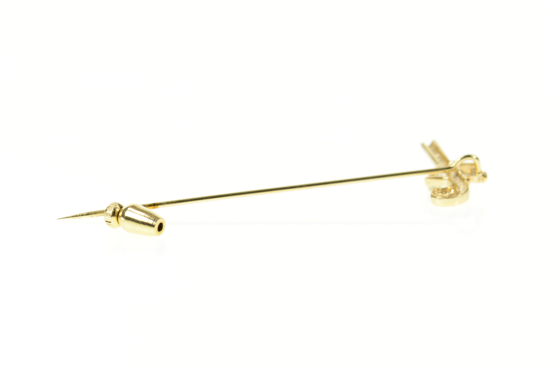 14K Diamond Inset Flintlock Pistol Ornate Yellow Gold Stick Pin ...