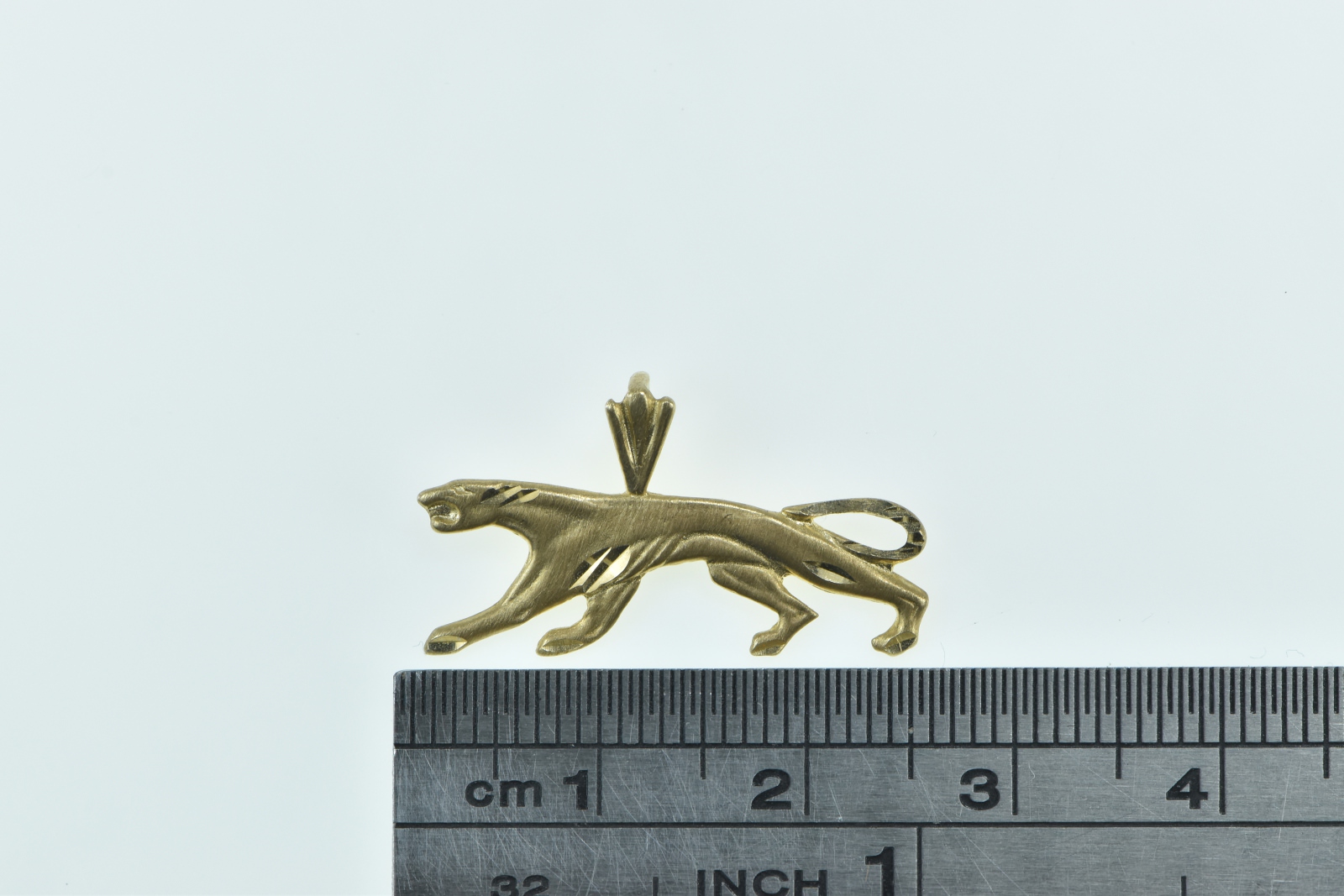 14K Diamond Jaguar Big Cat Animal Puma Yellow Gold Charm/Pendant ...