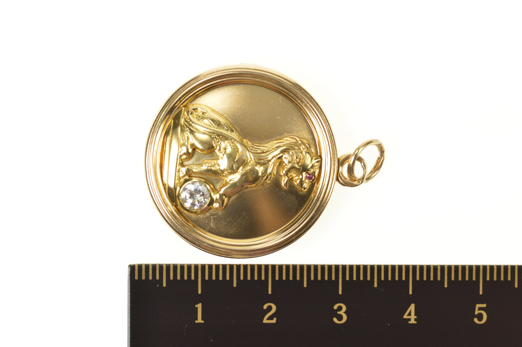 14K Diamond Police Officers Guild Locket 30 Year Yellow Gold Pendant ...