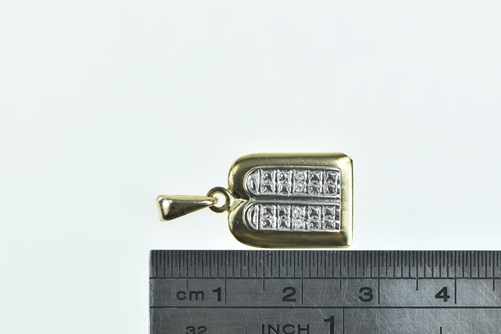 14K Diamond Ten Commandments Old Testament Yellow Gold Charm/Pendant ...