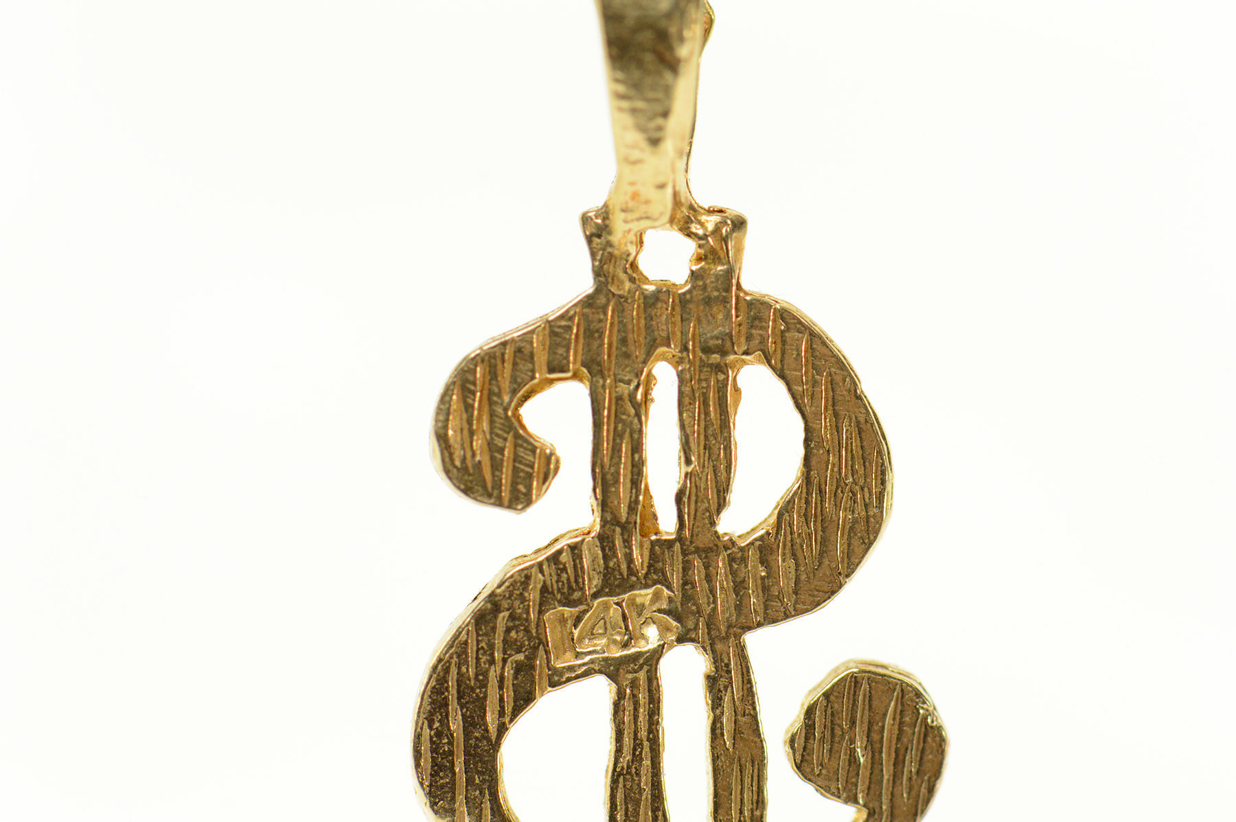 14K $ Dollar Sign Money Symbol Wealth Yellow Gold Charm/Pendant ...