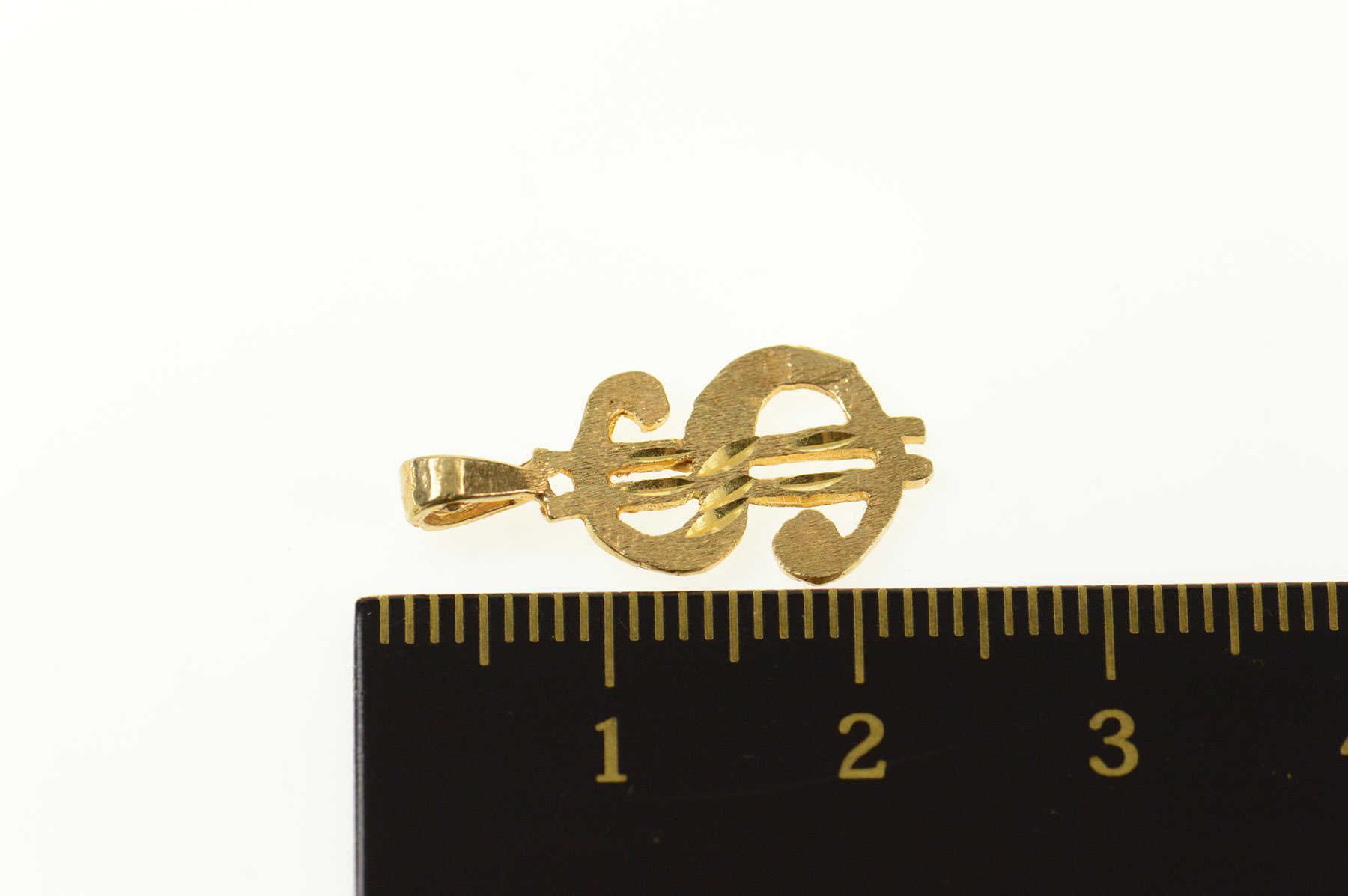 14K $ Dollar Sign Money Symbol Wealth Yellow Gold Charm/Pendant ...