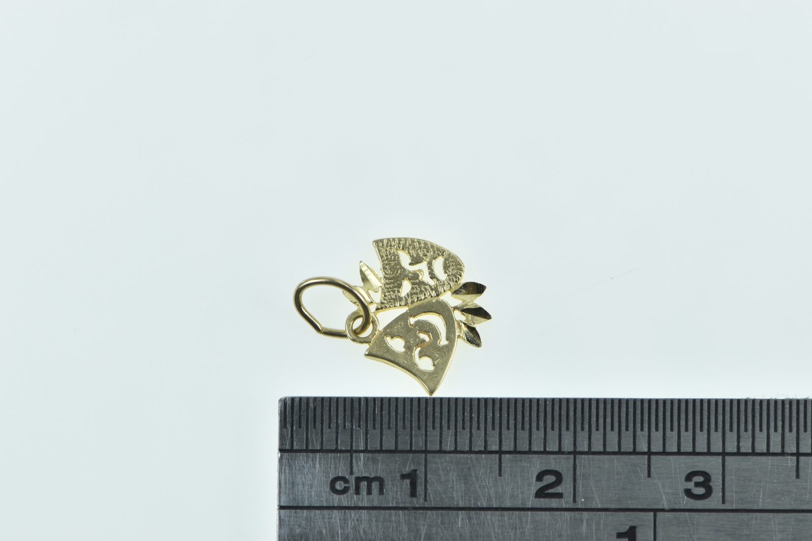 14K Drama Comedy Tragedy Mask Theatre Yellow Gold Charm/Pendant ...