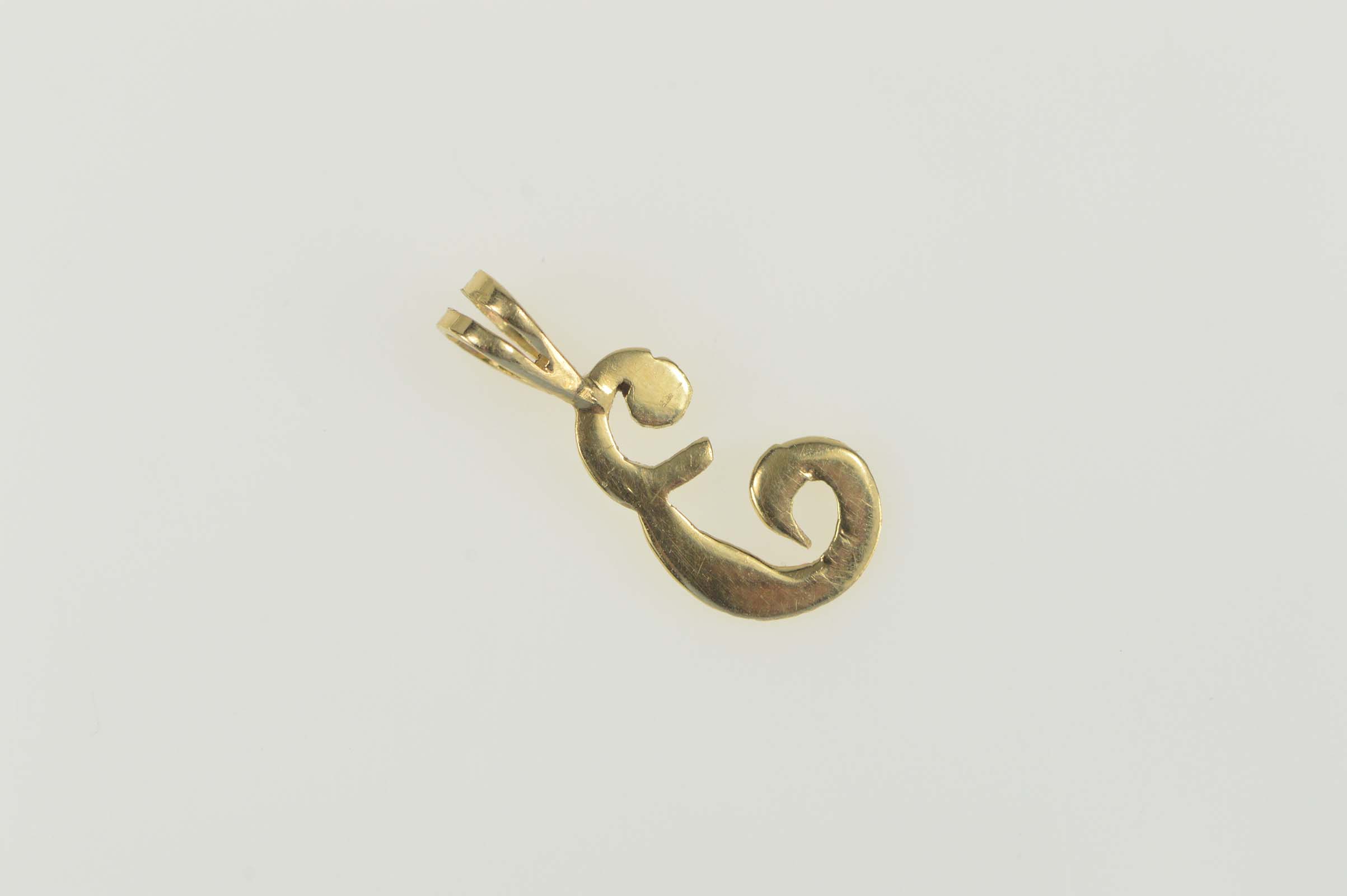 14K E Monogram Cursive Letter Initial Yellow Gold Charm/Pendant ...