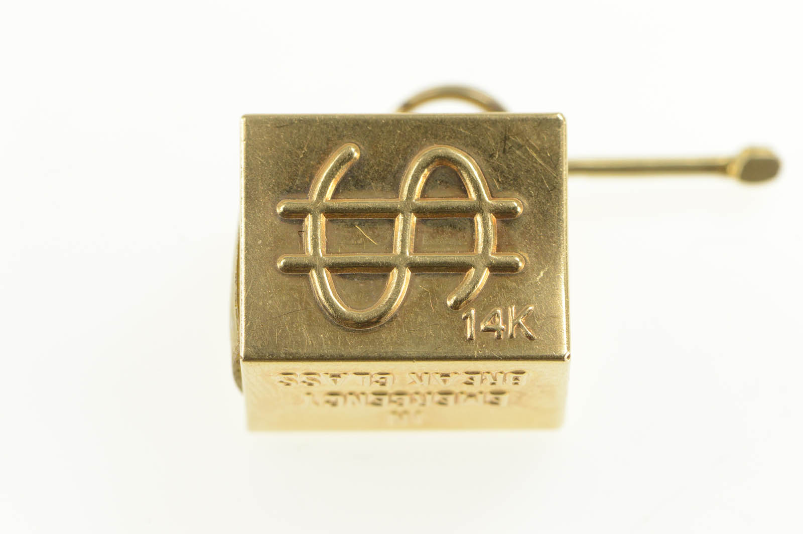 14K Emergency Money Cash Dollar Bill Hammer Yellow Gold Charm/Pendant ...