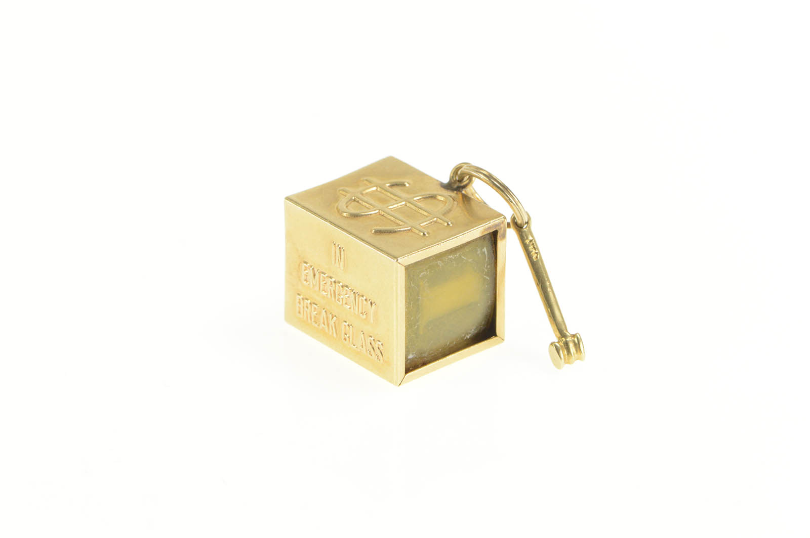 14K Emergency Money Cash Dollar Bill Hammer Yellow Gold Charm/Pendant ...