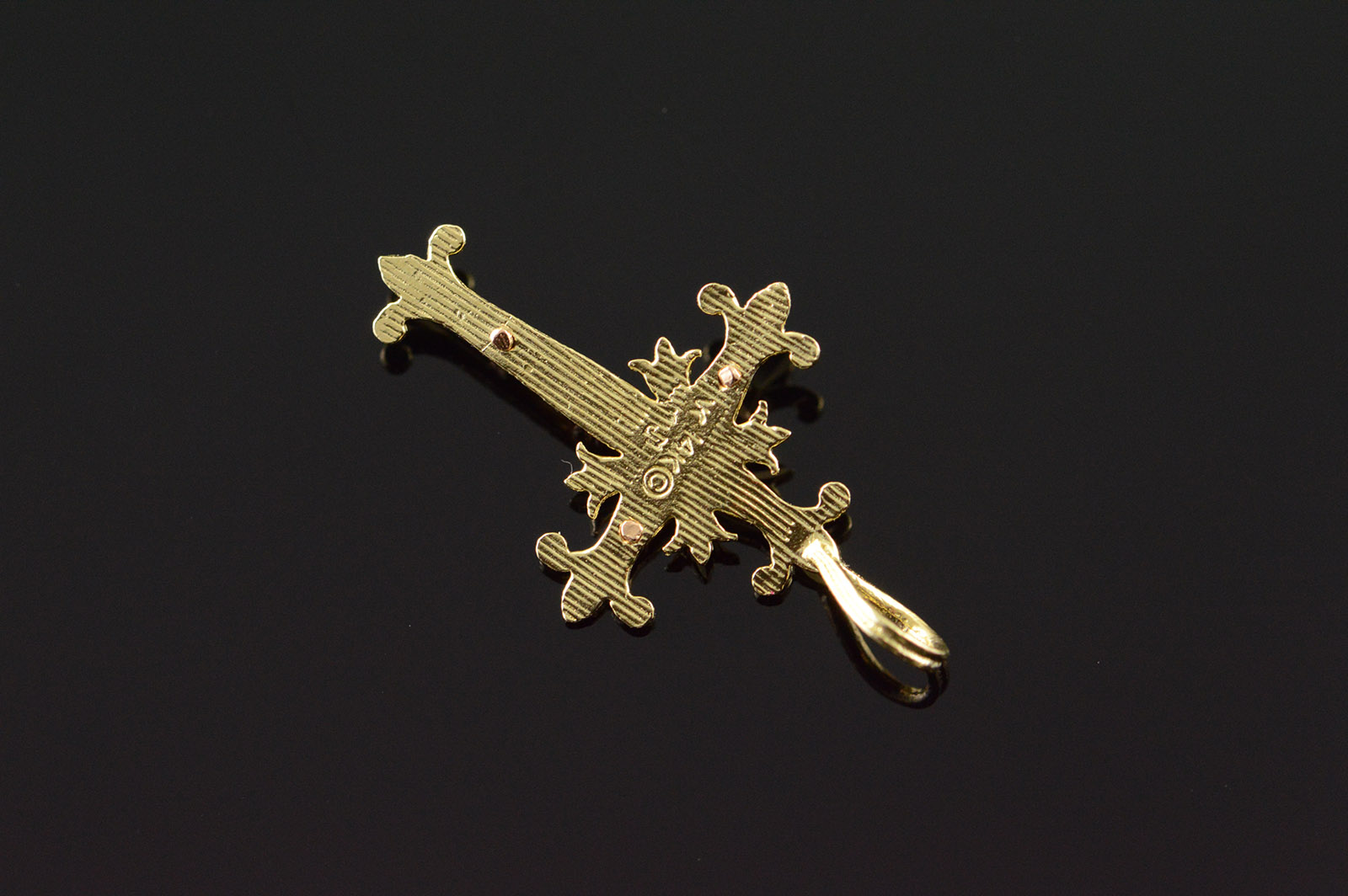 14K Fancy Crucifix Cross Jesus Christ Scroll Yellow Gold Charm/Pendant ...