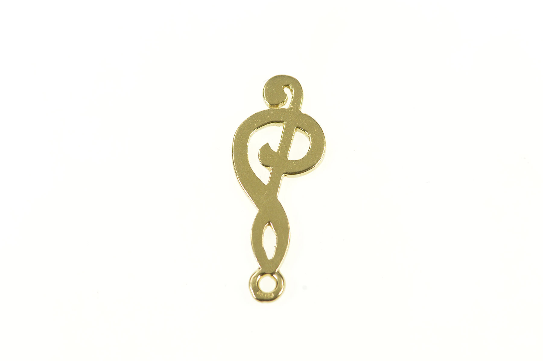 14K Fancy Treble Clef Music Symbol Musician Yellow Gold Charm/Pendant ...