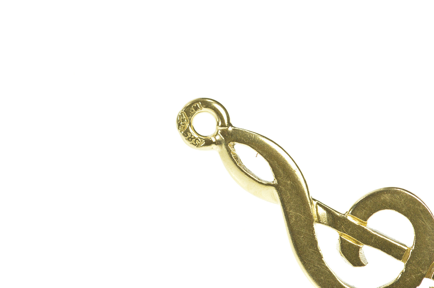 14K Fancy Treble Clef Music Symbol Musician Yellow Gold Charm/Pendant ...