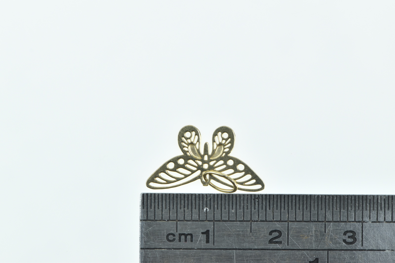 14K Filigree Butterfly Cut Out Change Symbol Yellow Gold Charm/Pendant ...