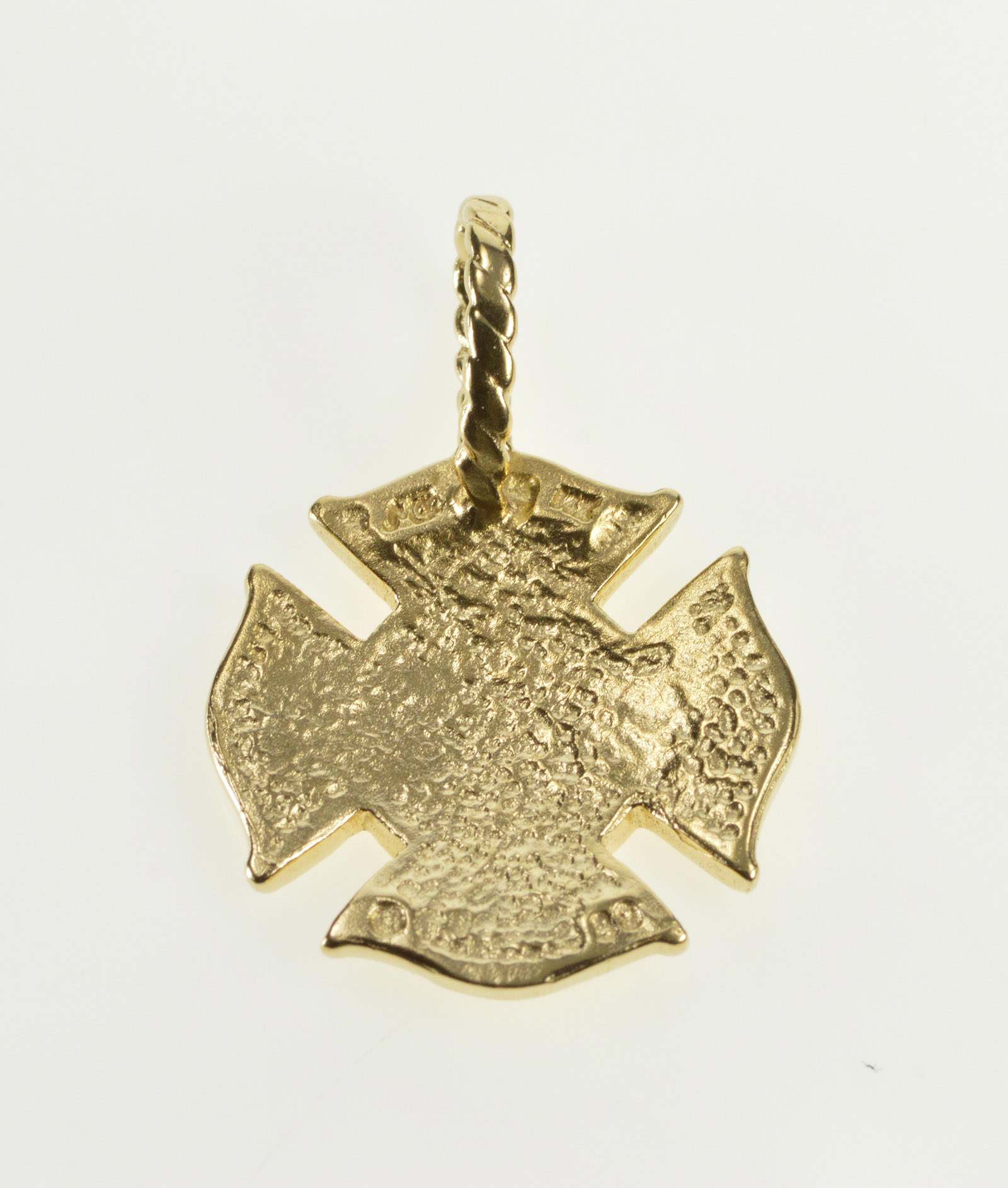 14K Firefighter Symbol Fire Department Seal Yellow Gold Pendant ...