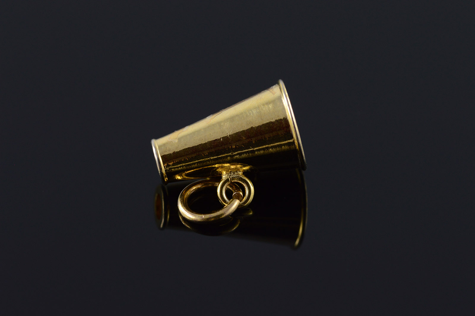 14K G Cheerleader Enamel Cheerleading Megaphone Yellow Gold Charm ...