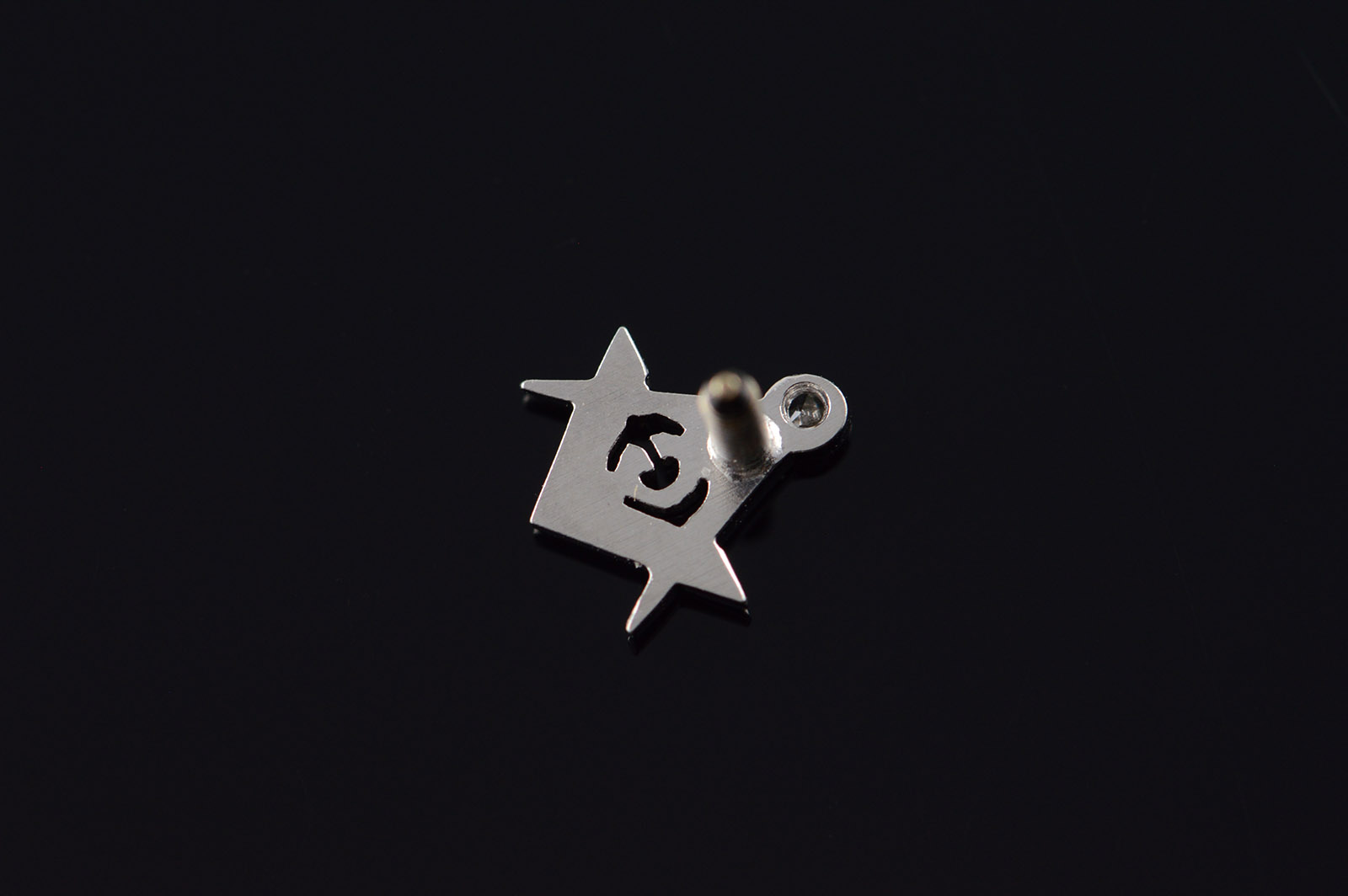 14K Genuine Diamond Vintage Mason Masonic Tie Tack Lapel White Gold Pin ...
