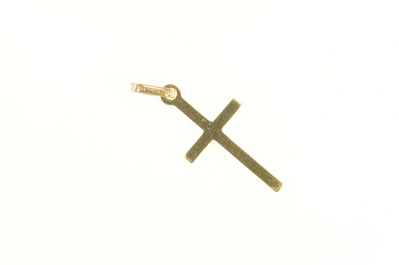 14K Grooved Cross Christian Faith Symbol Yellow Gold Charm/Pendant ...