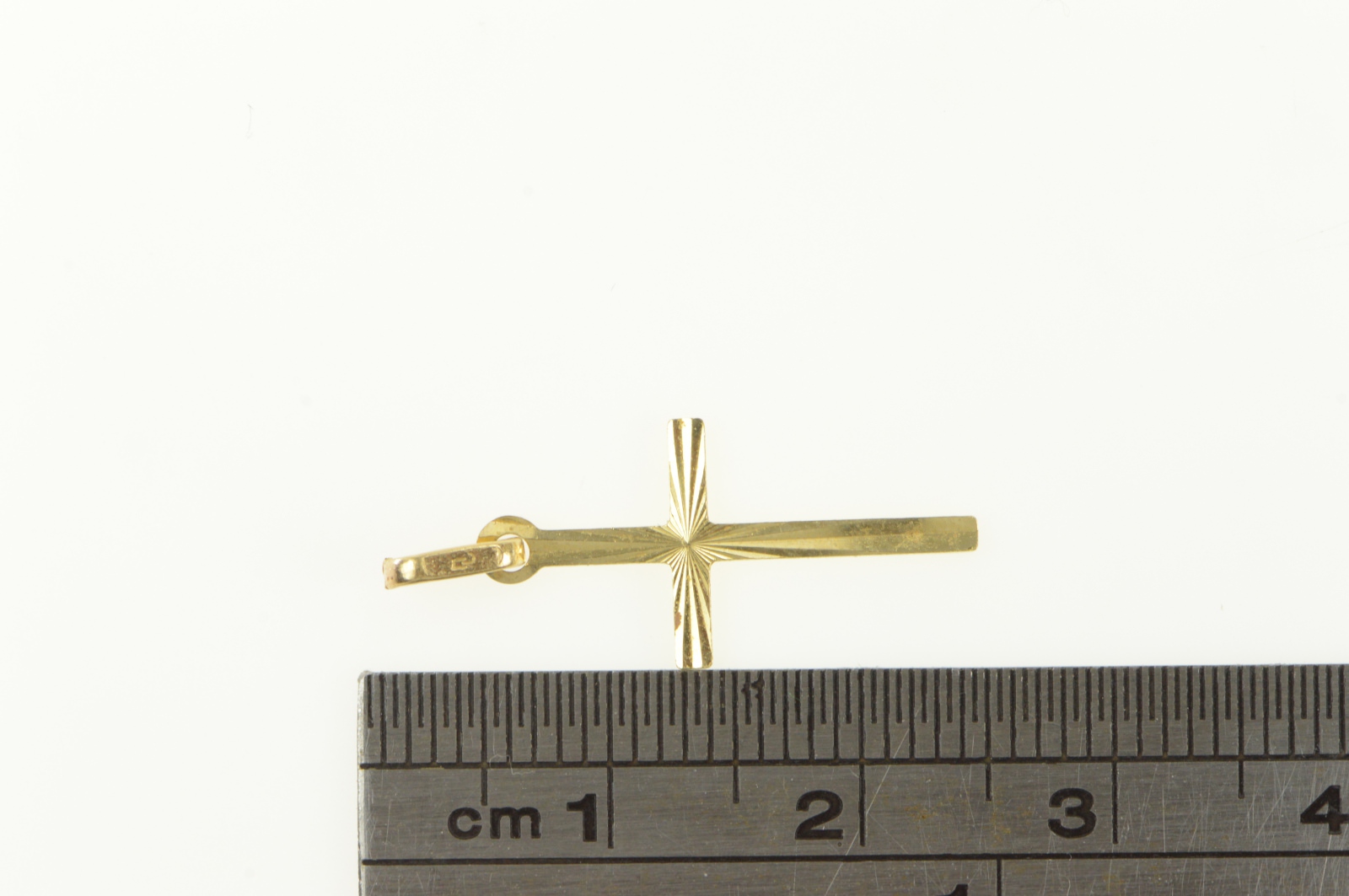 14K Grooved Cross Christian Faith Symbol Yellow Gold Charm/Pendant ...