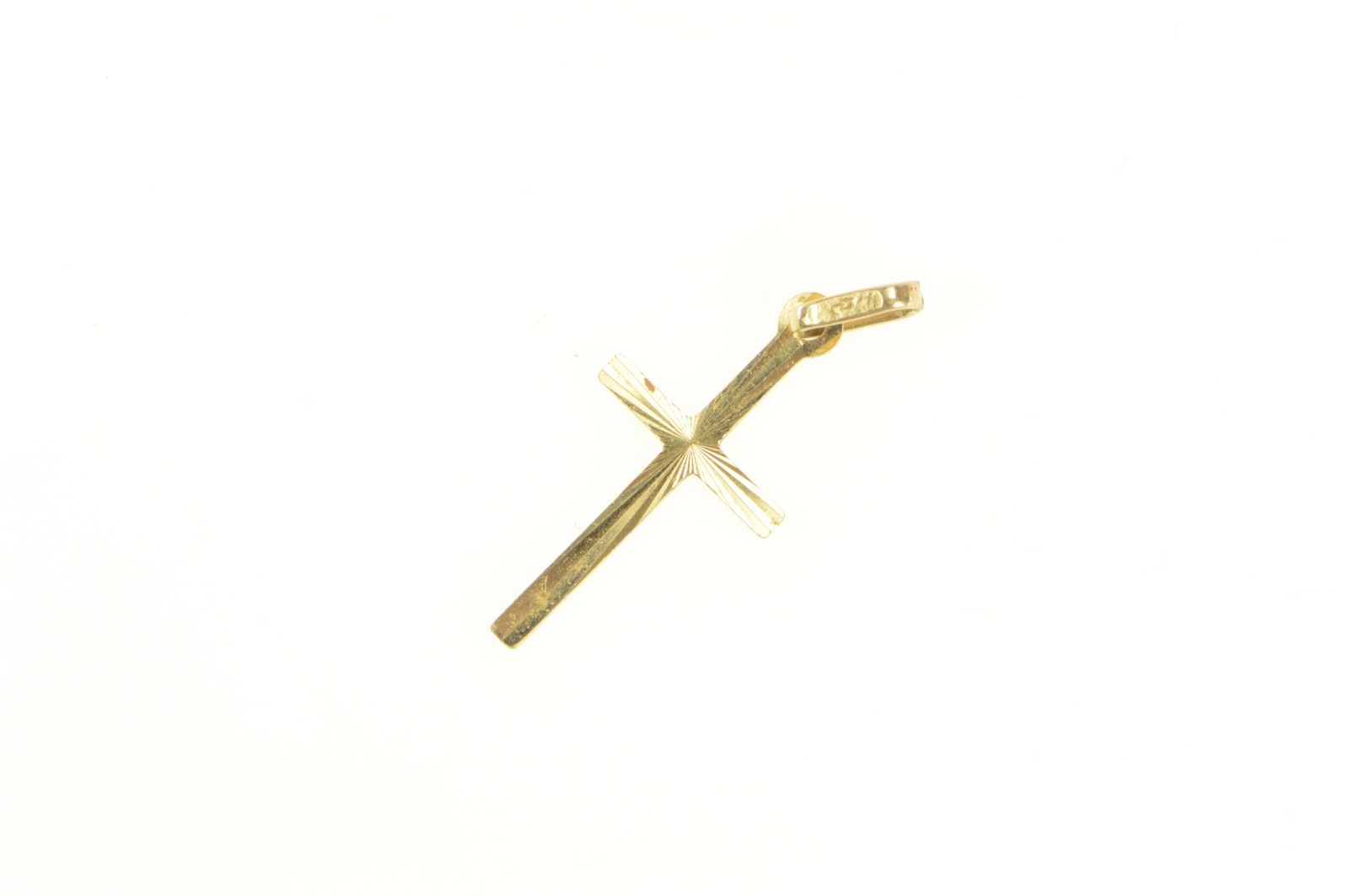 14K Grooved Cross Christian Faith Symbol Yellow Gold Charm/Pendant ...