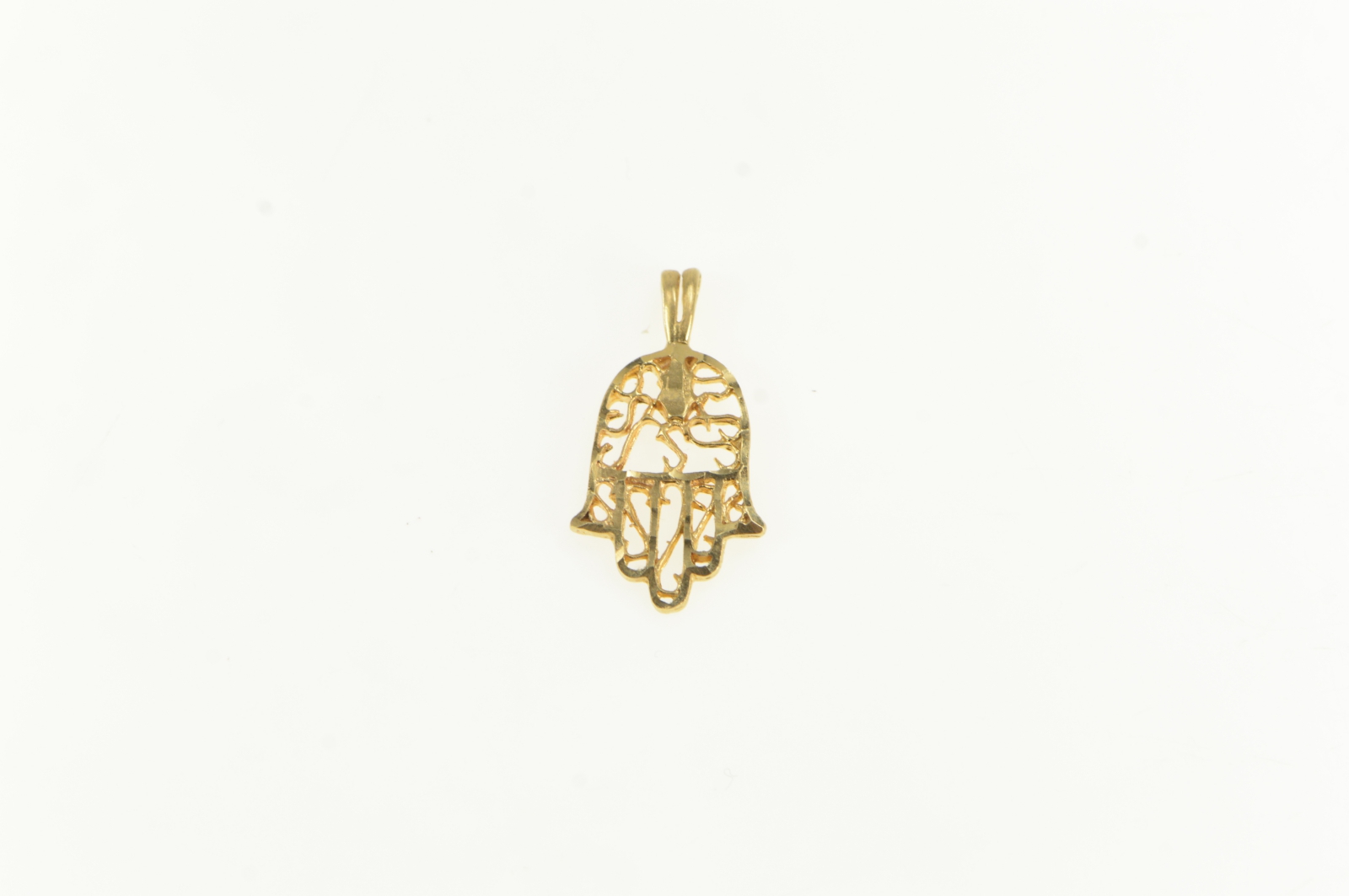 14K Hamsa Ancient Protection Symbol Filigree Yellow Gold Charm/Pendant ...