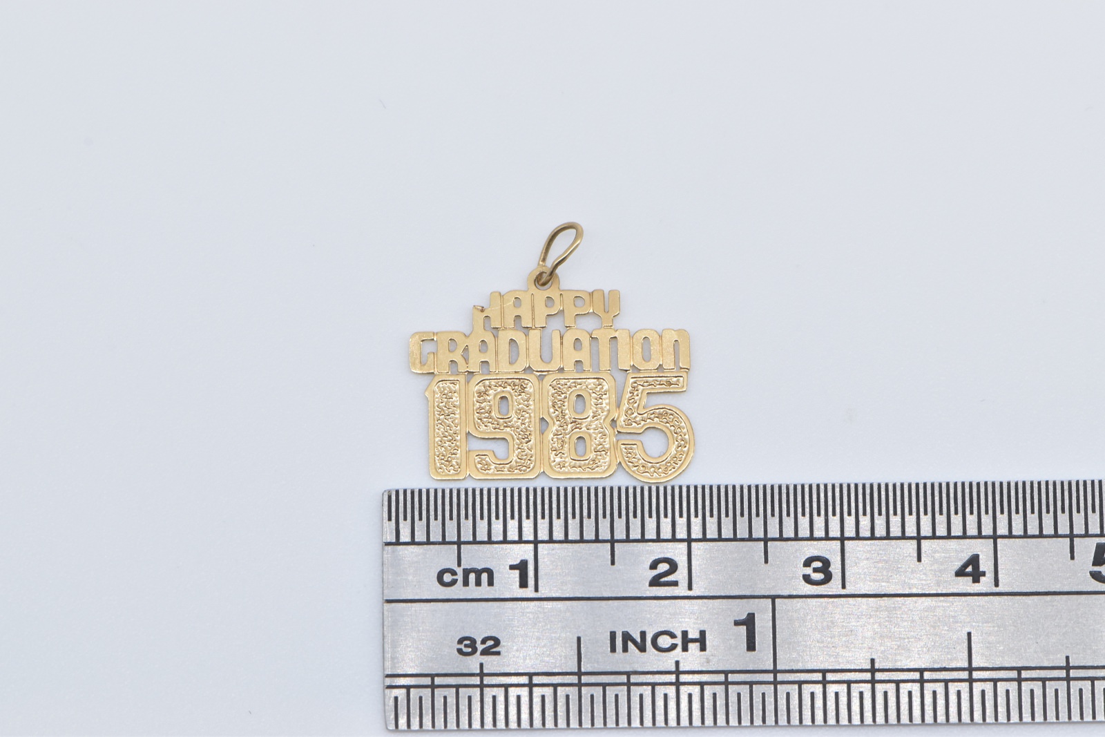 14K Happy Graduation 1985 Word Cut Out Yellow Gold Charm/Pendant ...