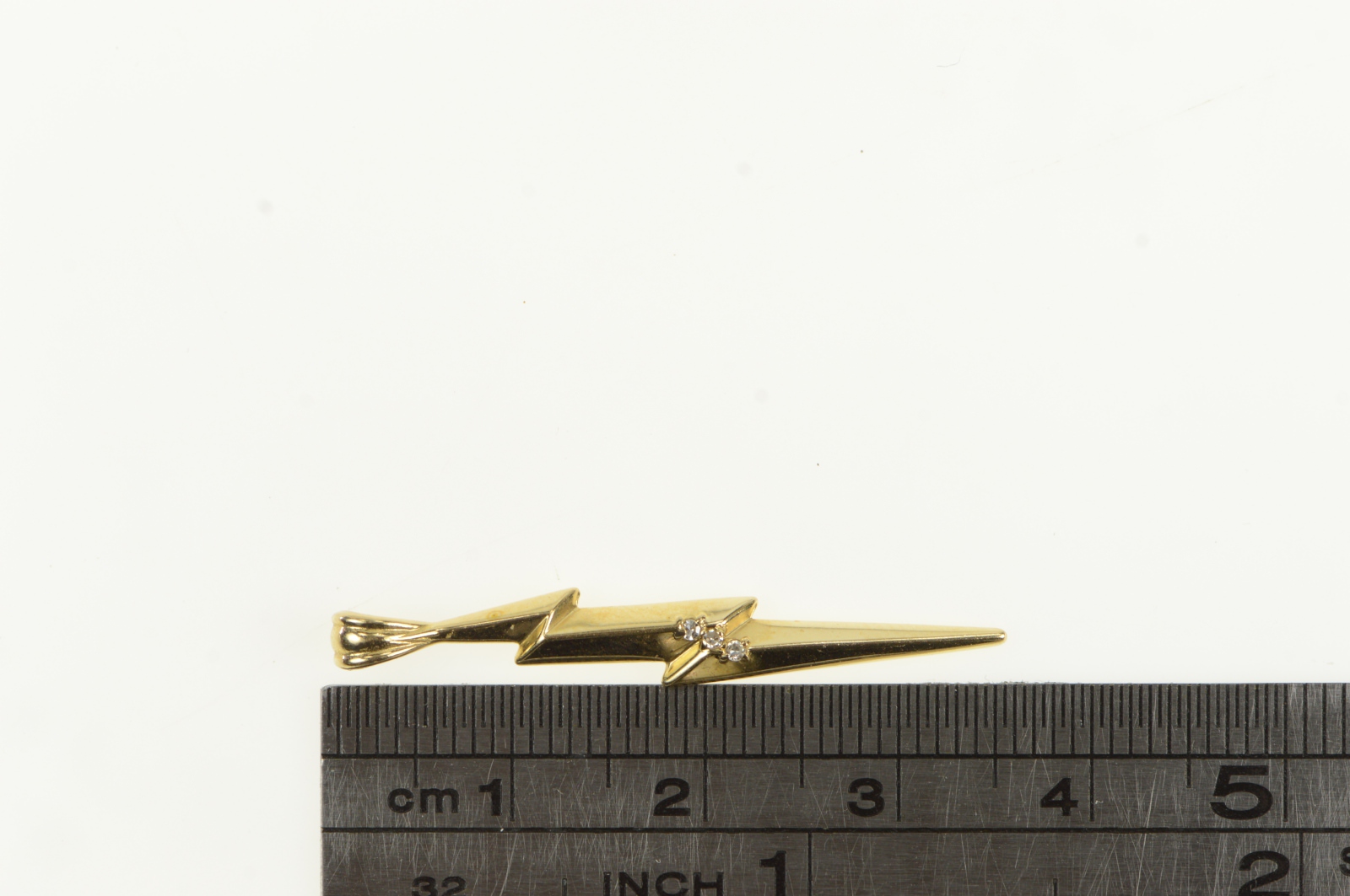 14K Harry Potter Diamond Lightning Bolt Magic Yellow Gold Charm/Pendant ...