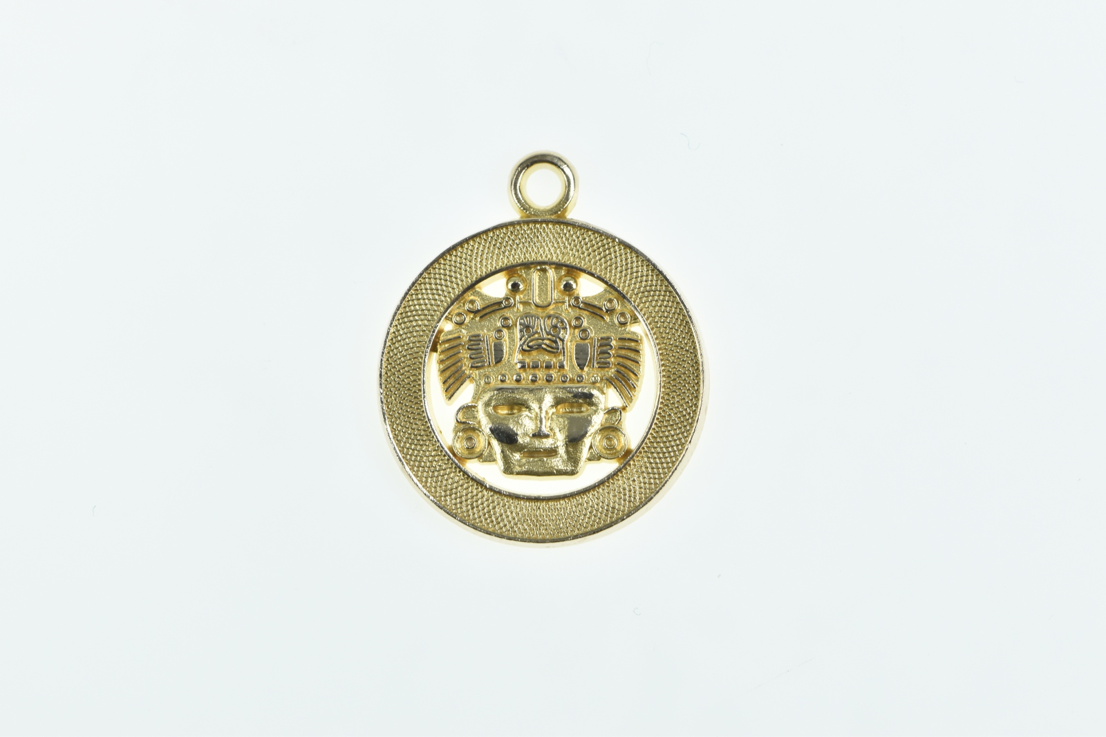 14K Hawaiian Tribal Mask Traditional Yellow Gold Charm/Pendant ...