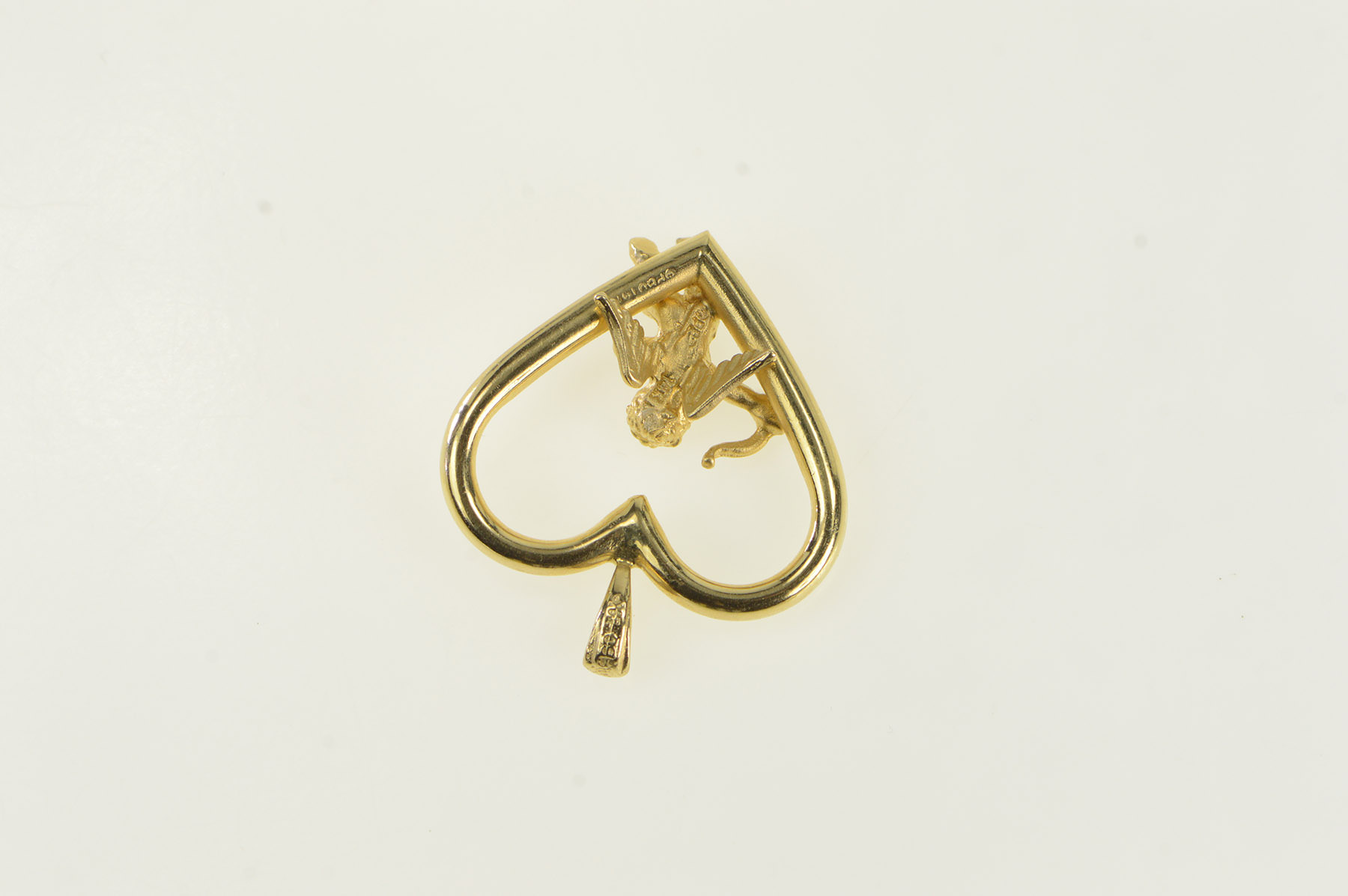 14K Heart Love Symbol Cherub Angel Yellow Gold Charm/Pendant | Property ...
