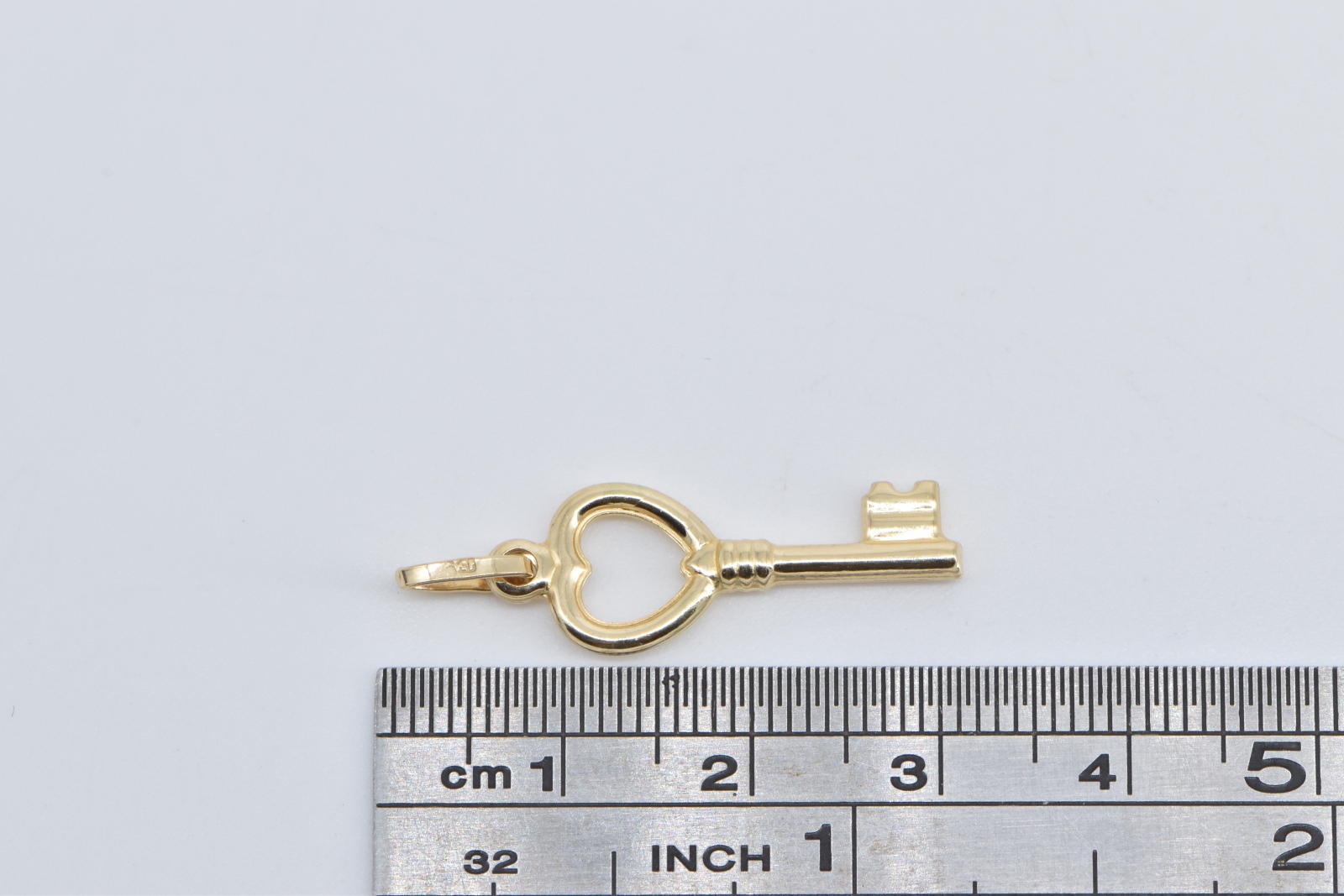 14K Heart Skeleton Key Love Loyalty Symbol Yellow Gold Charm/Pendant ...