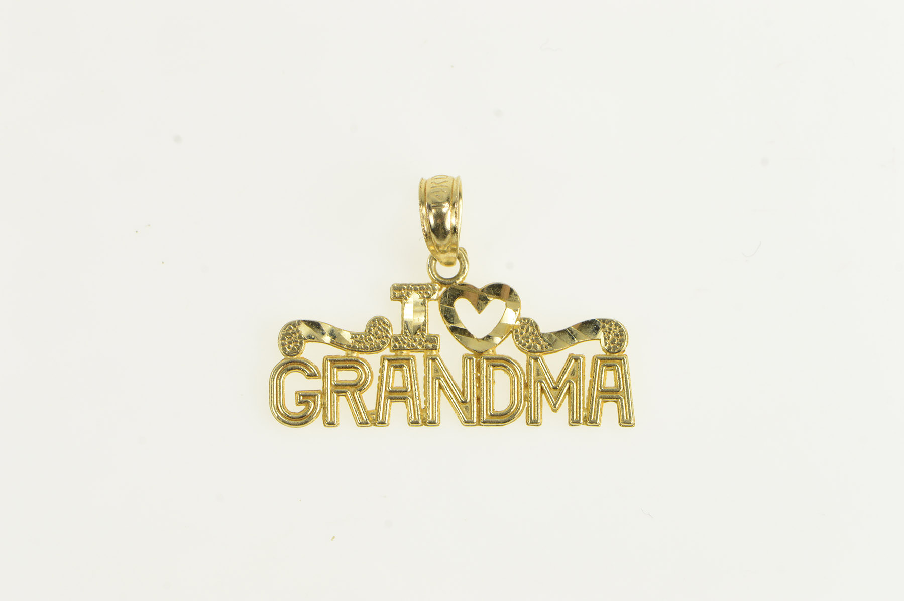 14K I Love Grandma Heart Love Symbol Word Yellow Gold Charm/Pendant ...