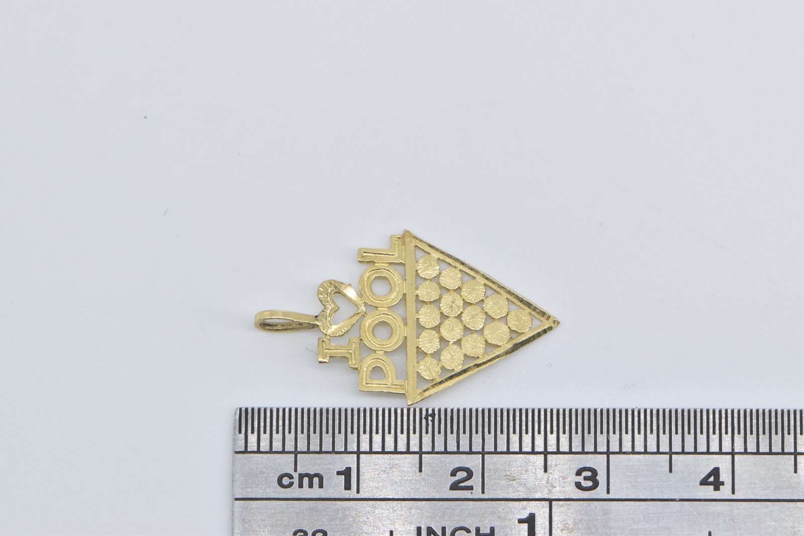 14K I Love Pool Billiards Ball Rack Word Cut Out Yellow Gold Charm ...