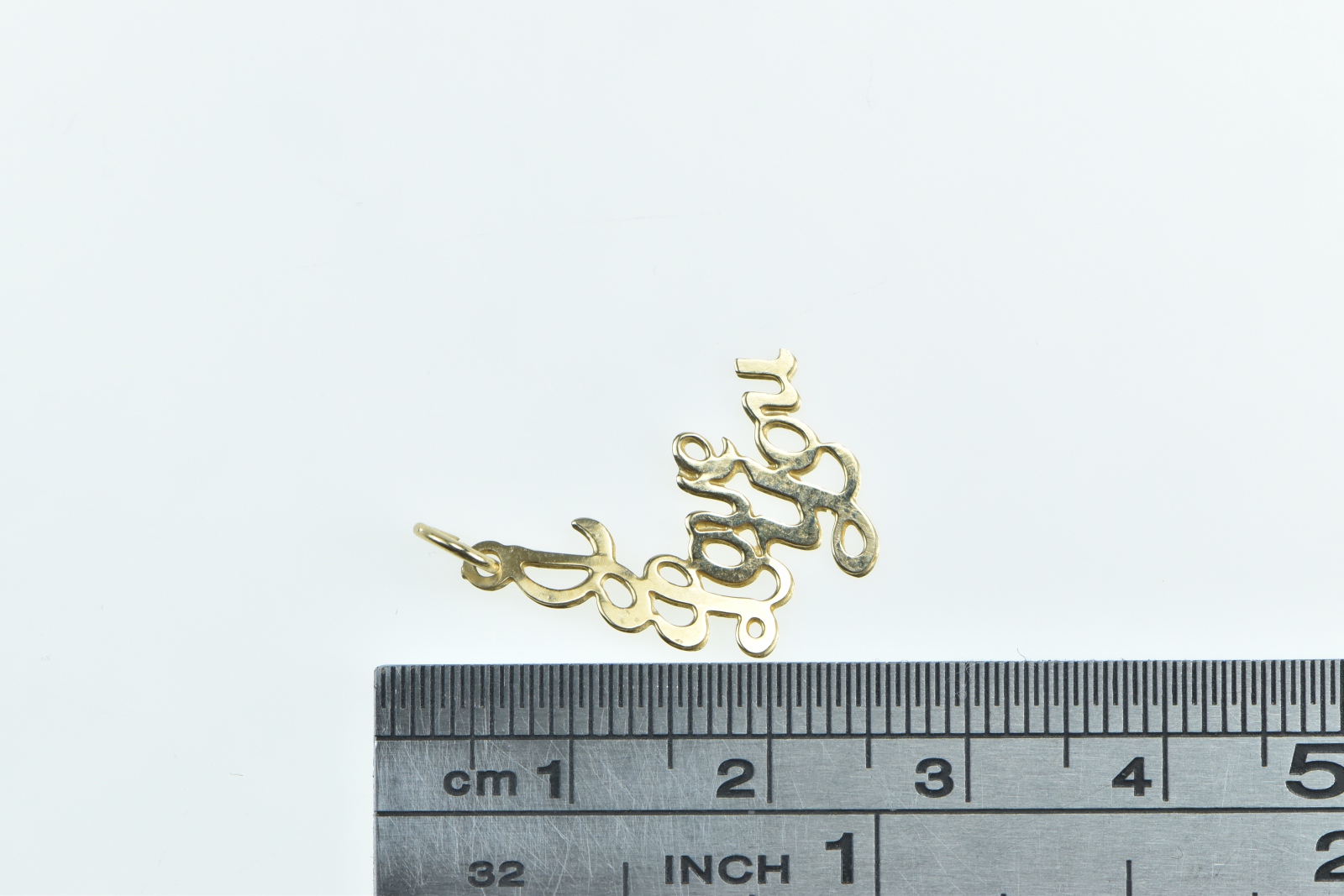 14K I Love You Word Cursive Romantic Message Yellow Gold Charm/Pendant ...