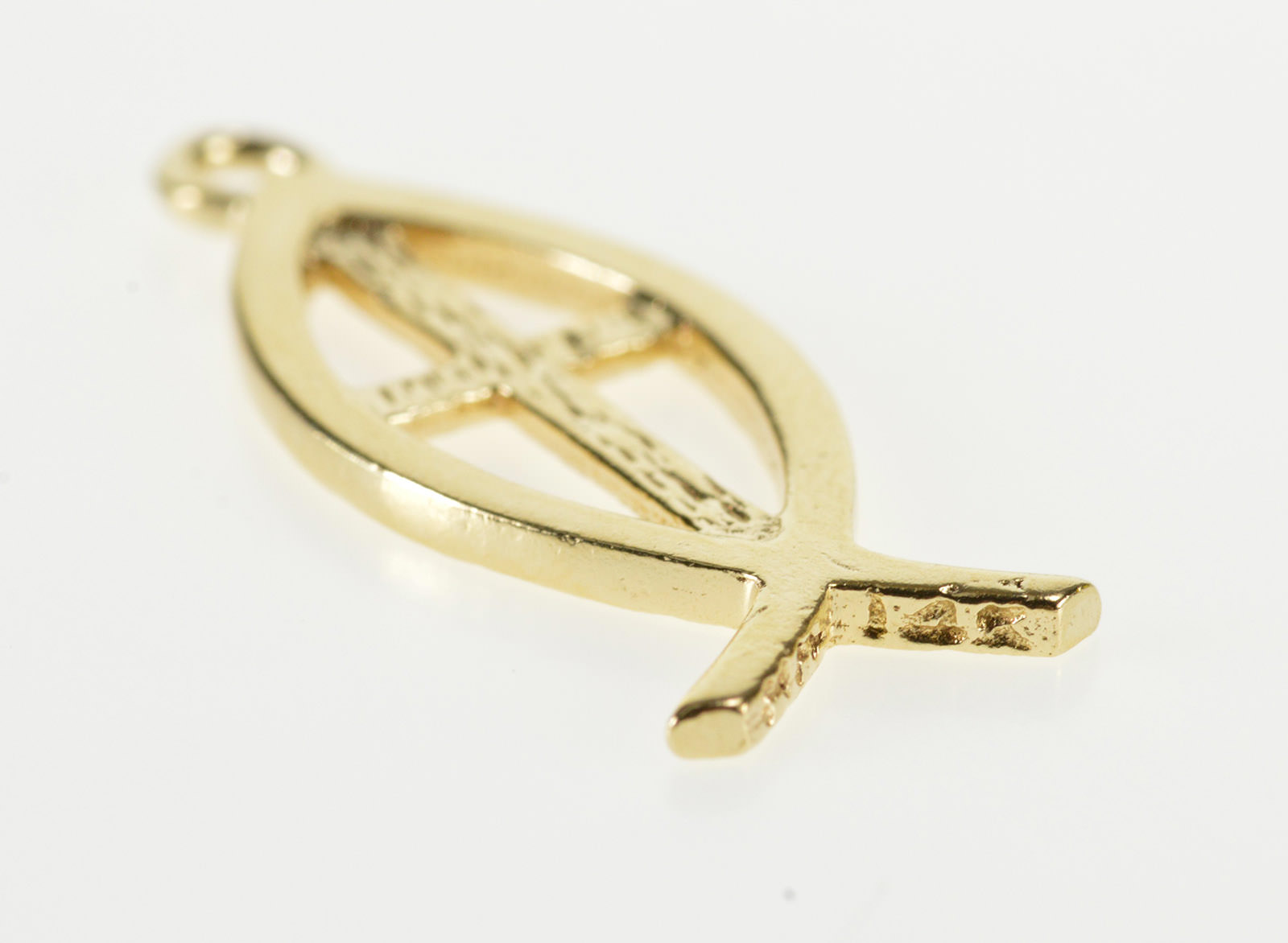 14K Ichthys Cross Religious Christian Symbol Yellow Gold Charm/Pendant ...