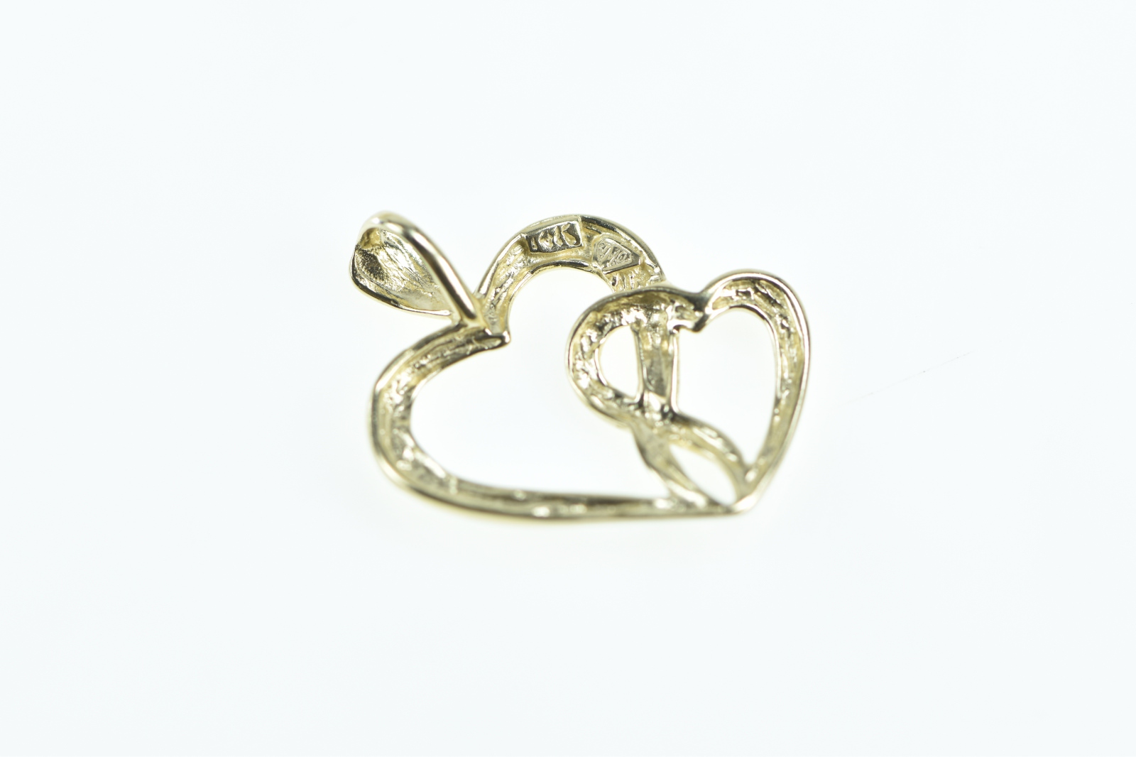 14K Interlocking Heart Love Symbol Vintage Yellow Gold Charm/Pendant ...